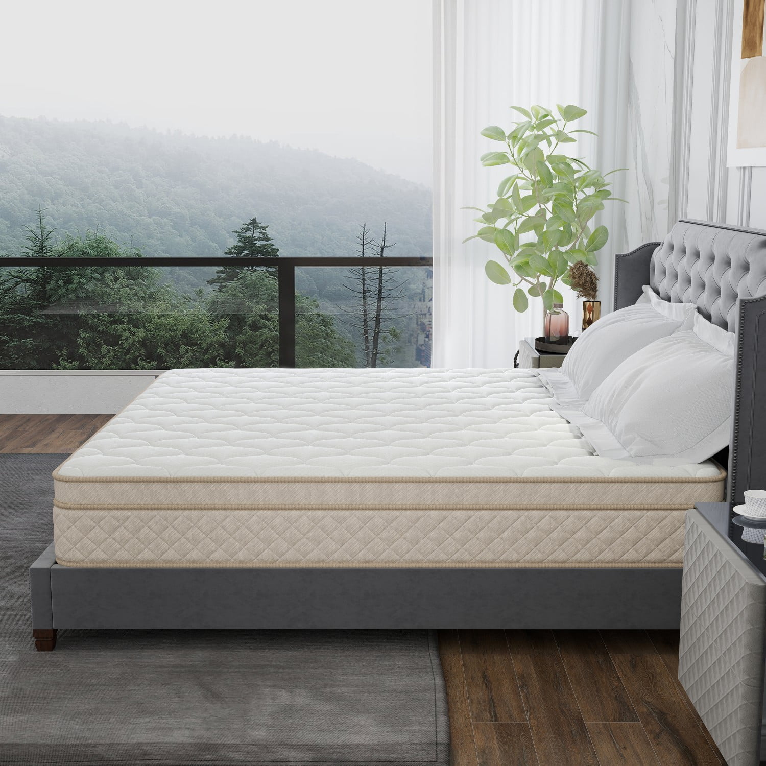 Cooling Airflow 12 inch Hybrid Mattress Moderately Firm Feel，Equipped ...