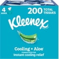 Cooling + Aloe Facial Tissues, 4 Cube Boxes, 50 Tissues Per Box, 2-Ply ...