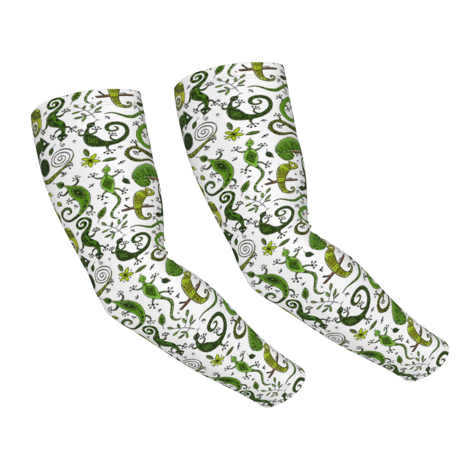 Cooling Arm Sleeves For Men And Women, Bohemian Gecko Lizard Green ...