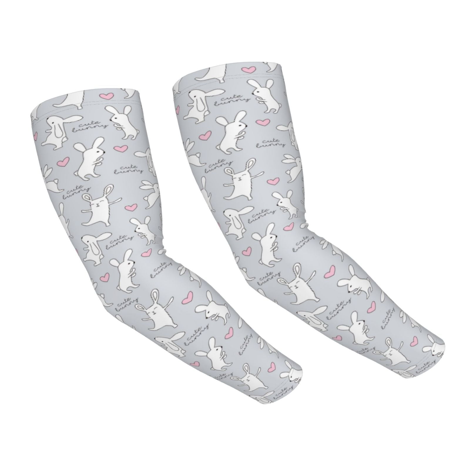 Cooling Arm Sleeves For Men And Women, Modern Cute Rabbit Love Sleeves ...