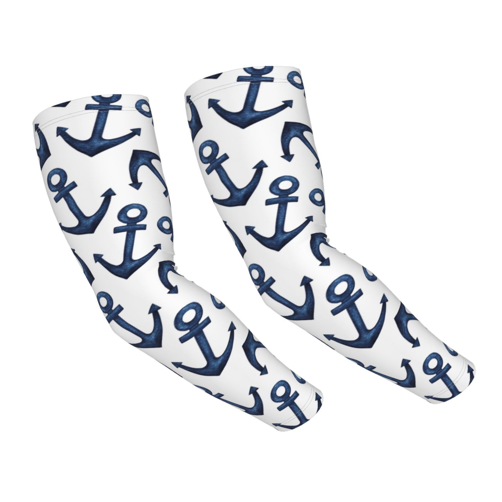 Cooling Arm Sleeves For Men And Women, Navy Blue Anchor Sleeves To ...