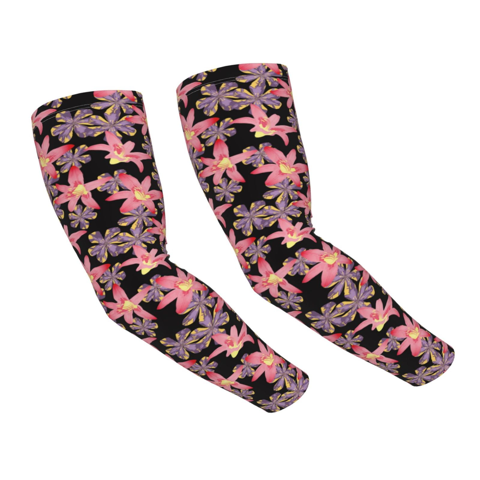 Cooling Arm Sleeves For Men And Women, Purple Pink Lilies Flowers ...