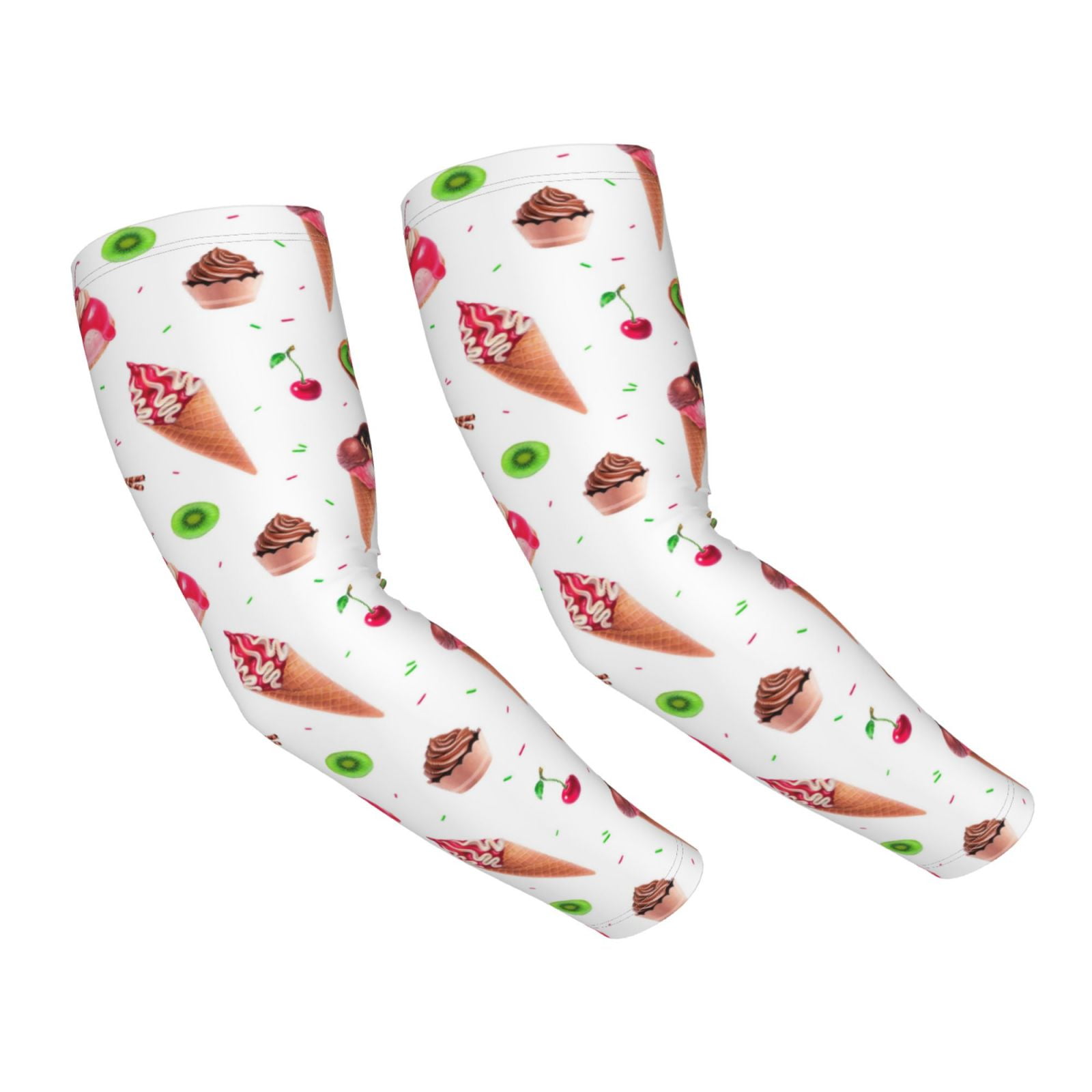 Cooling Arm Sleeves For Men/Women/Youth, Ice Cream Fruit Tart Print Sun ...