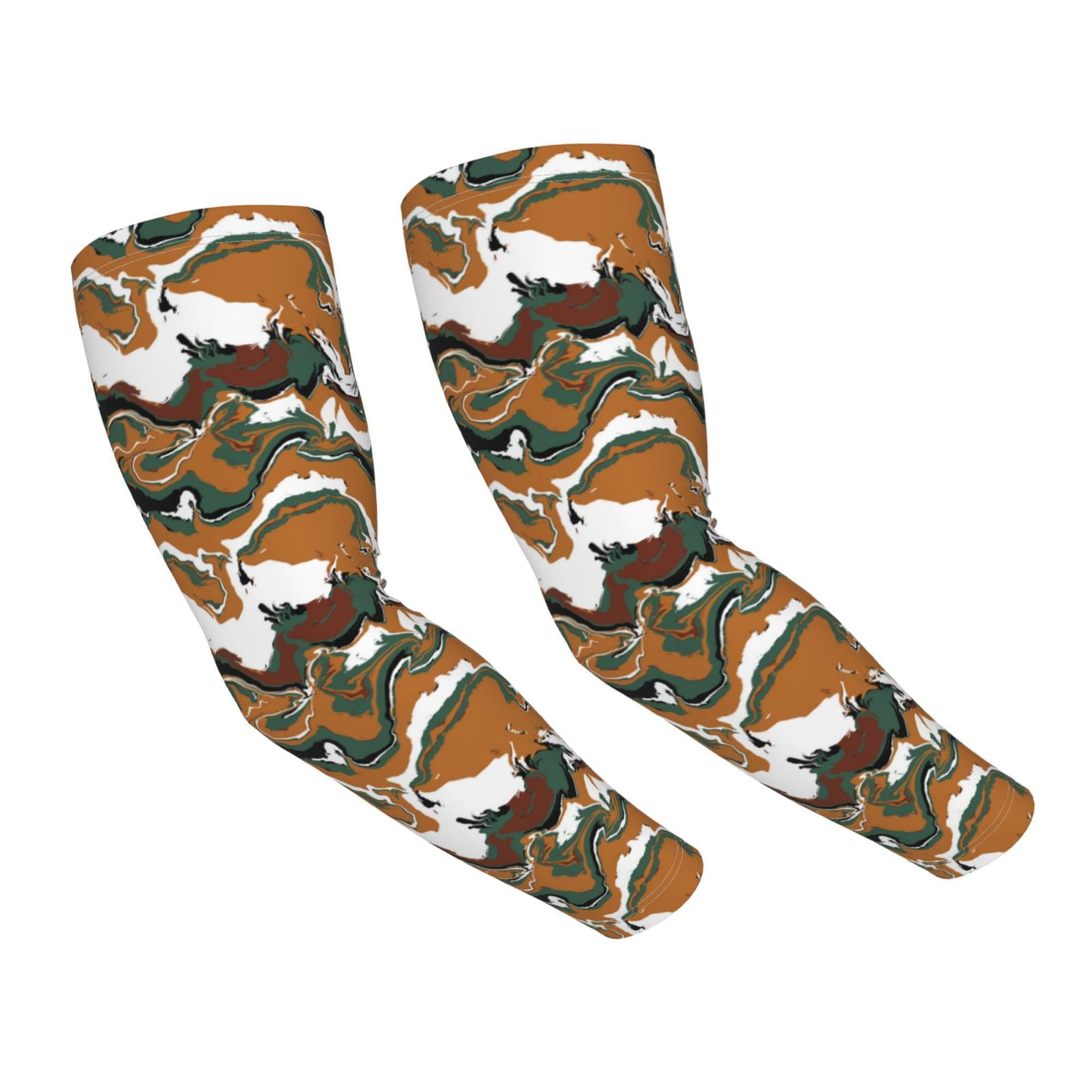Cooling Arm Sleeves For Men/Women/Youth, Orange Green Camouflage Sun ...