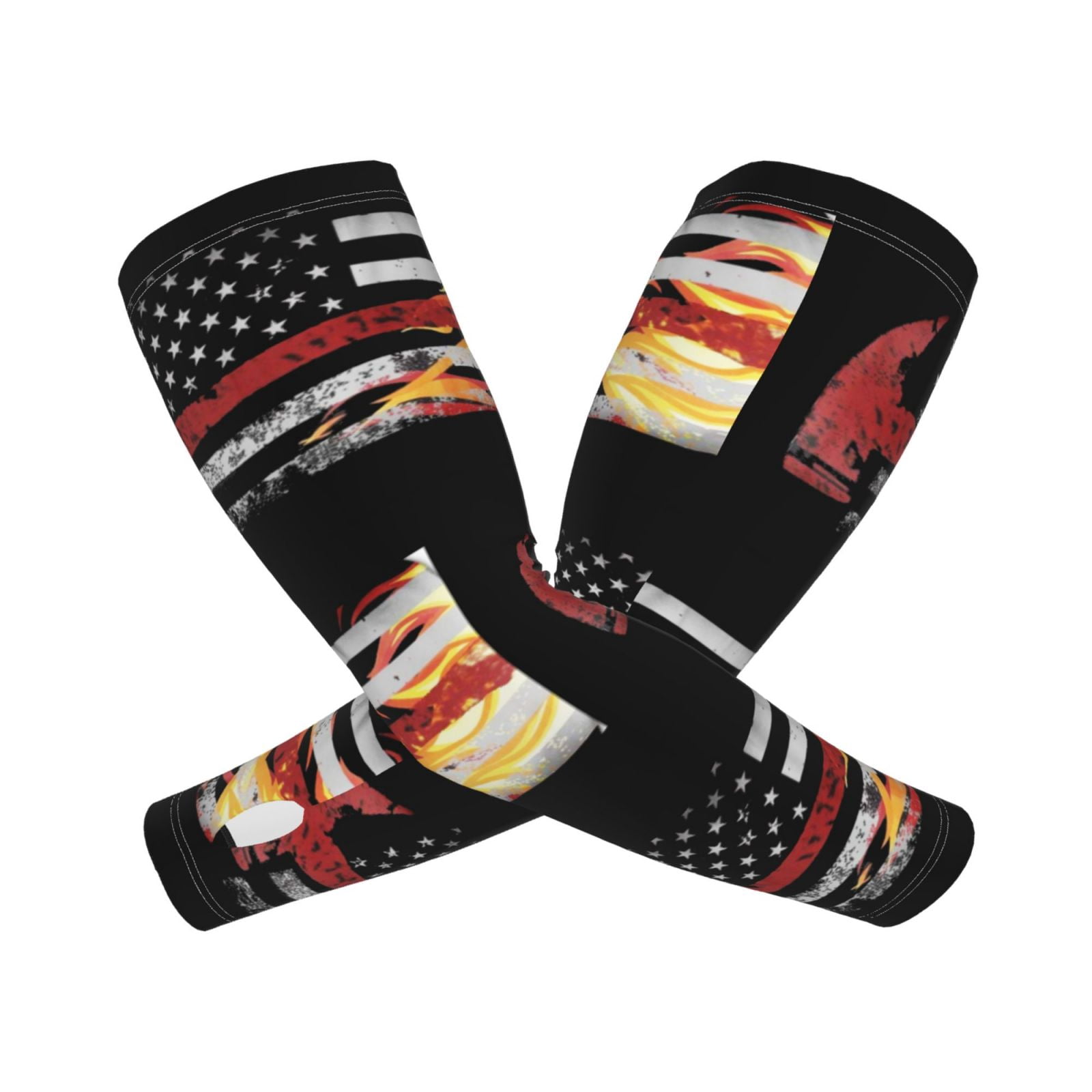Cooling Arm Sleeves With Thumb Hole Firefighter Red Thin Flag ...