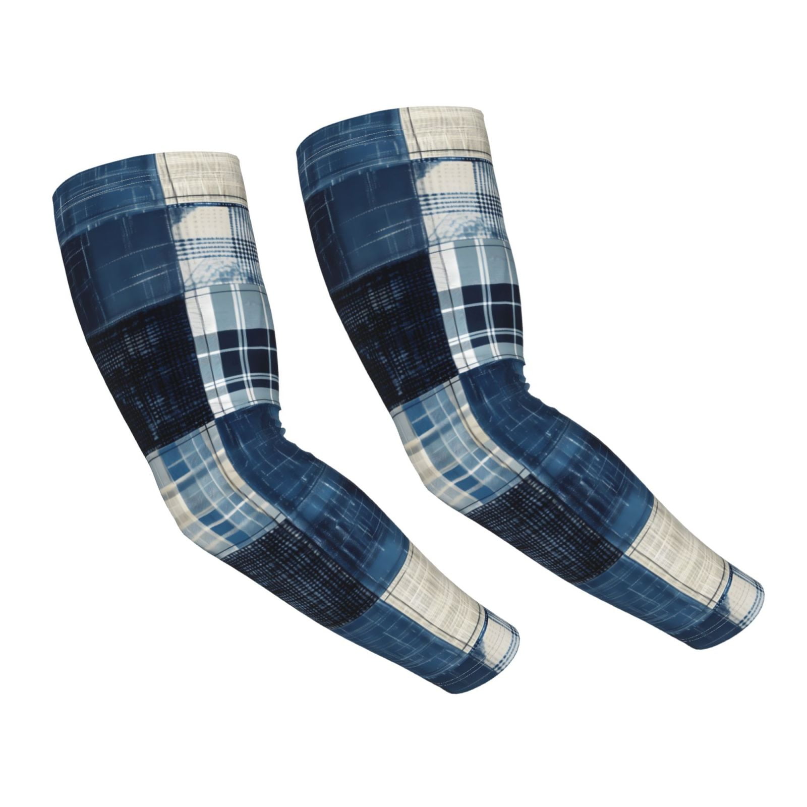 Cooling Arm Sleeves for Men/Women/Youth - Indigo Patchwork Quilt ...