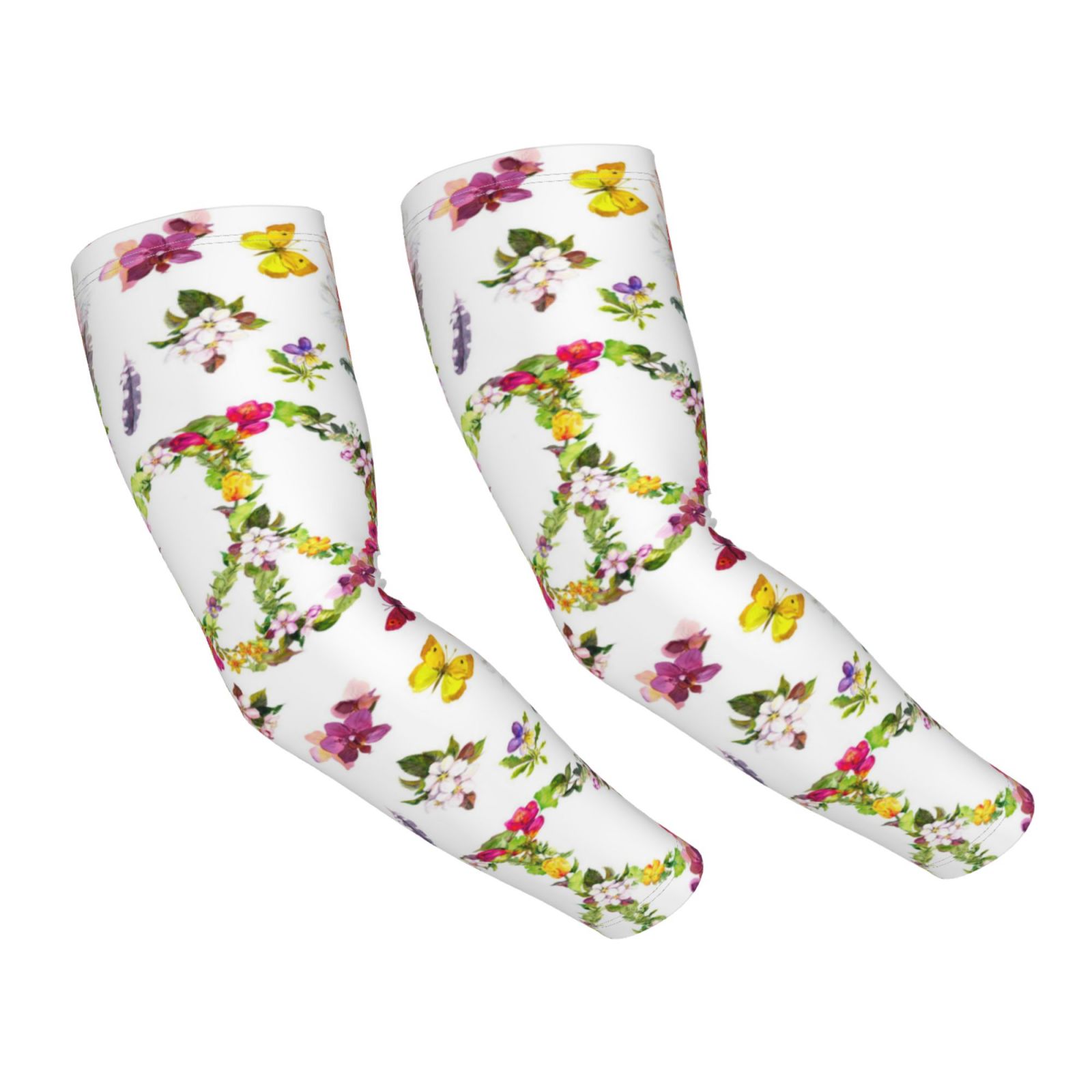 Cooling Arm Sleeves for Men/Women/Youth - Peace sign flower butterfly ...