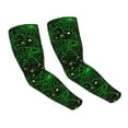 Cooling Arm Sleeves for Men/Women/Youth - green bright spiders web star ...