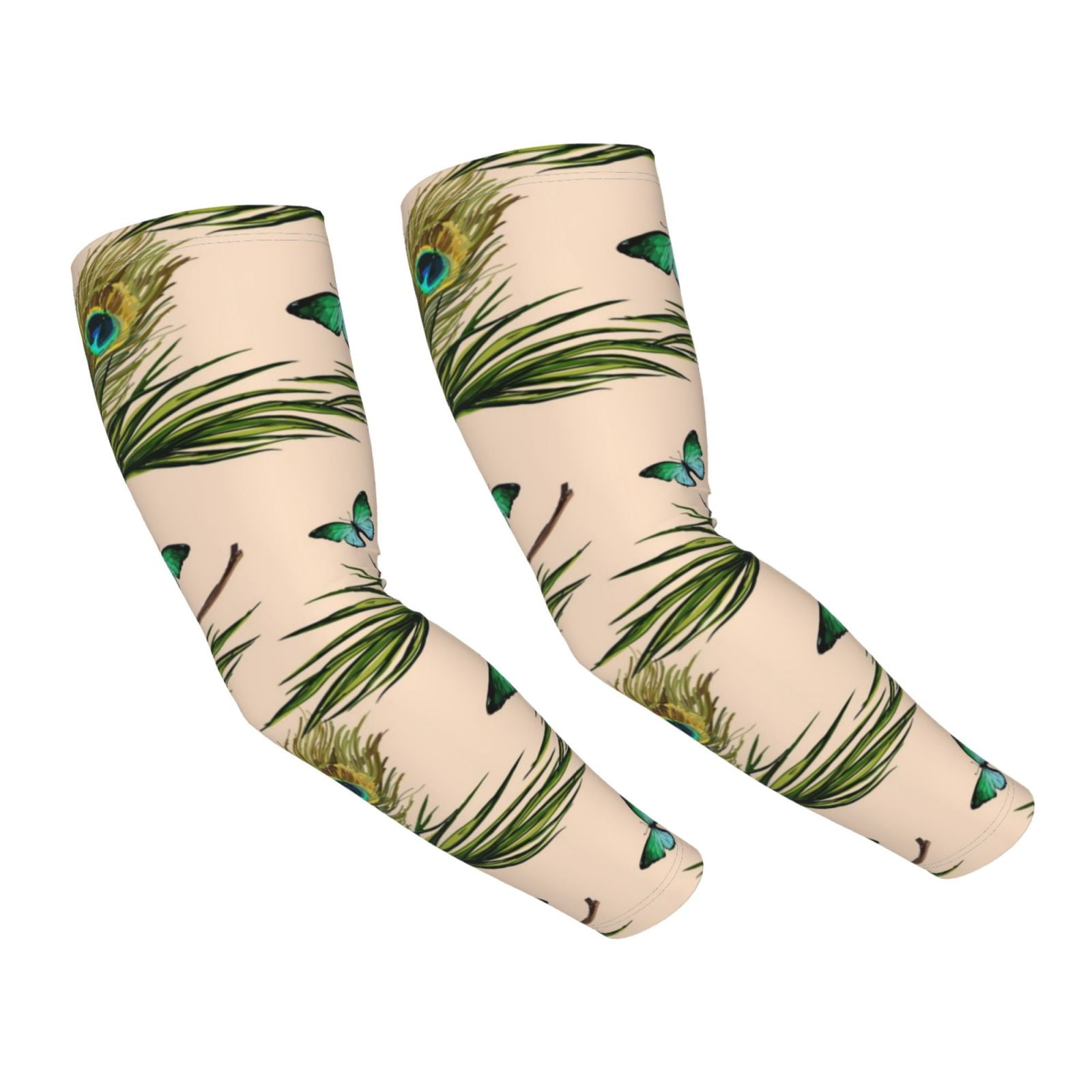 Cooling Arm Sleeves for Men and Women Butterflies And Peacock Feathers ...