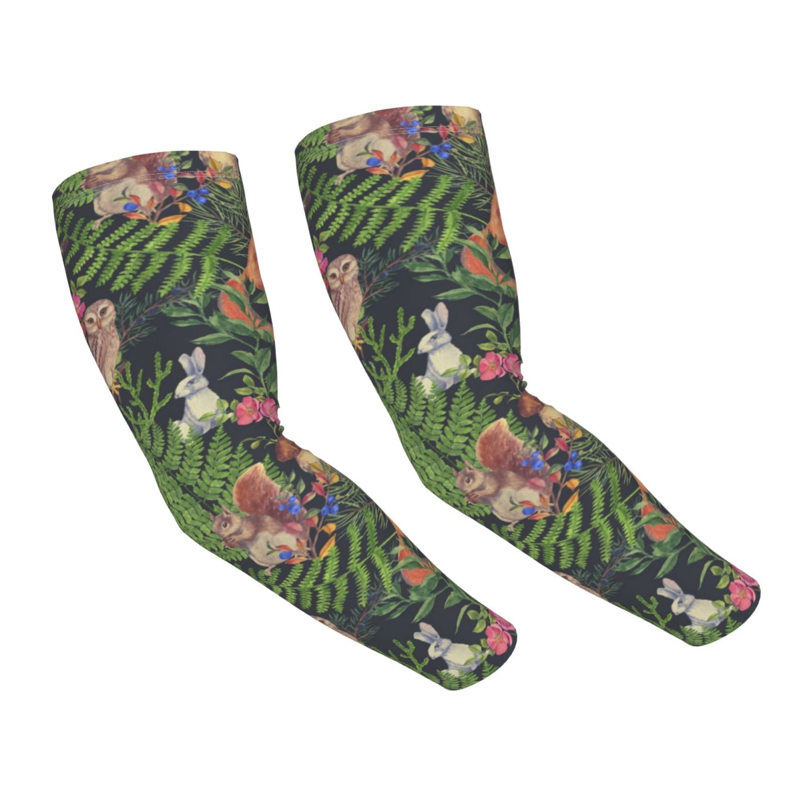 Cooling Arm Sleeves for Men and Women Forest Animals And Plants Sleeves ...