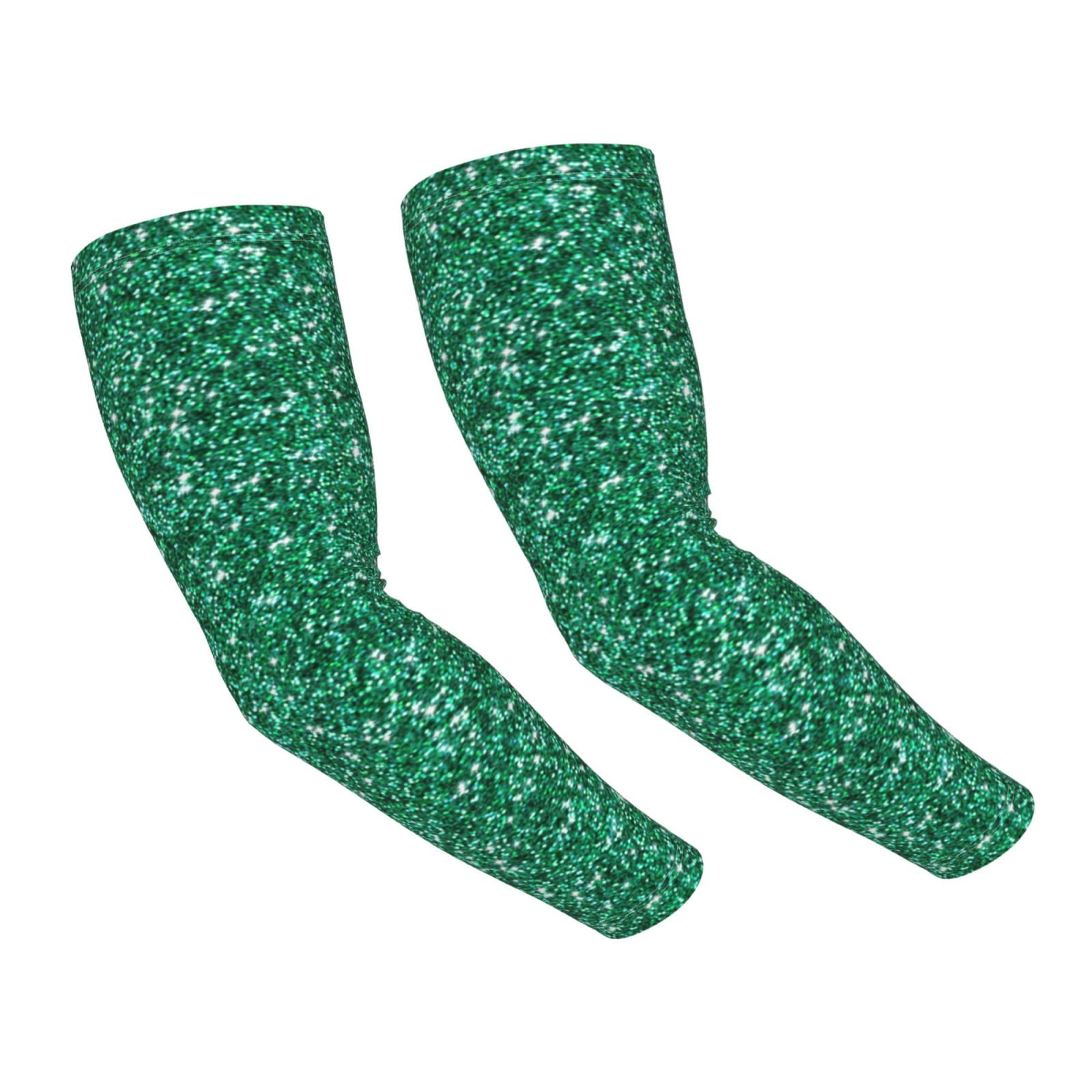 Cooling Arm Sleeves for Men and Women Green Glitter Sleeves to Cover ...