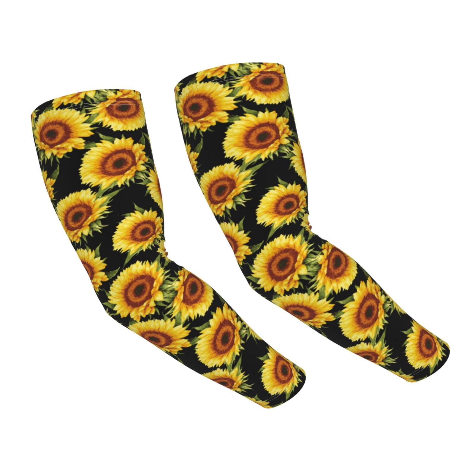 Cooling Arm Sleeves for Men and Women Sunflowers black cute Sleeves to ...