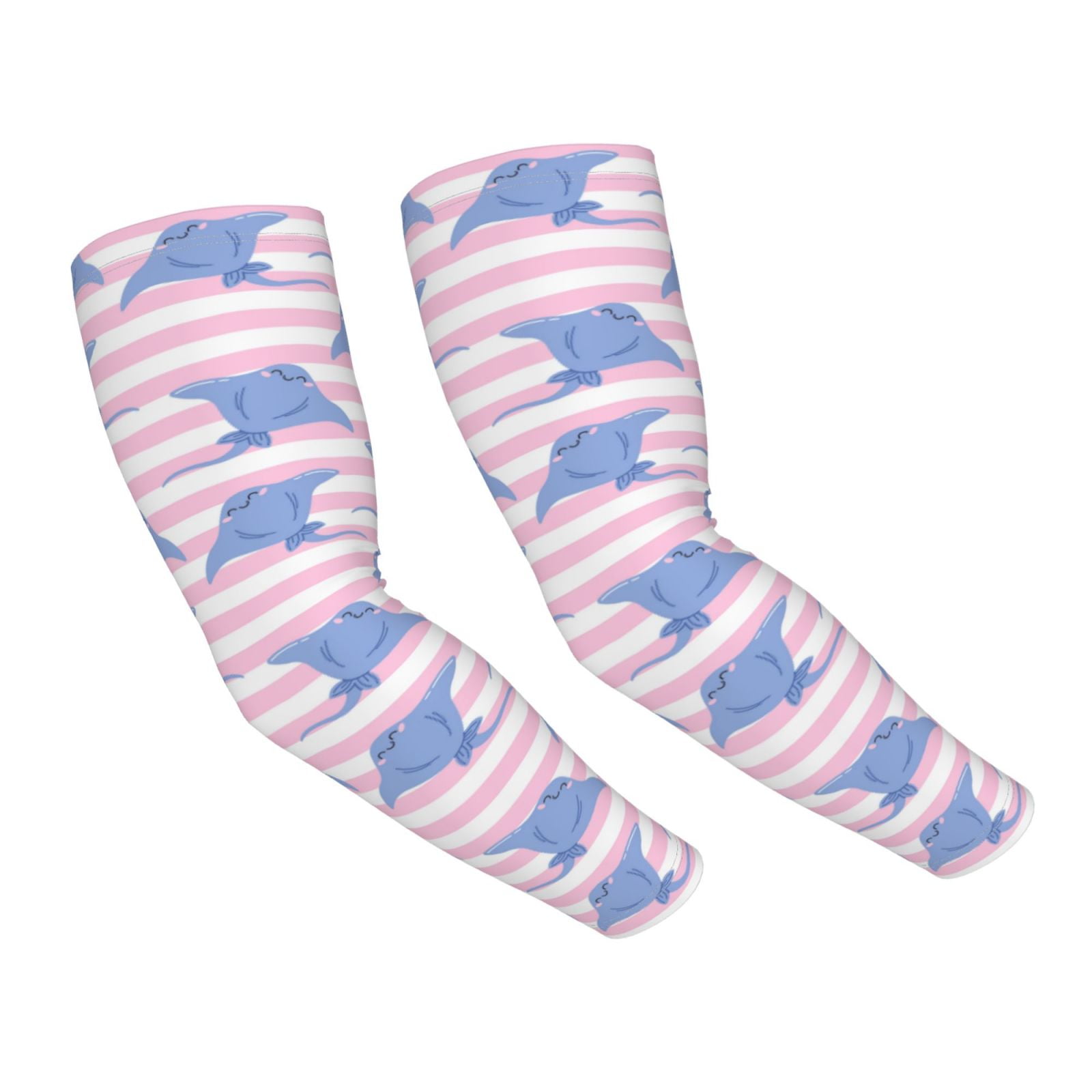 Cooling Arm Sleeves for Men and Women stingray pink stripes cute ...