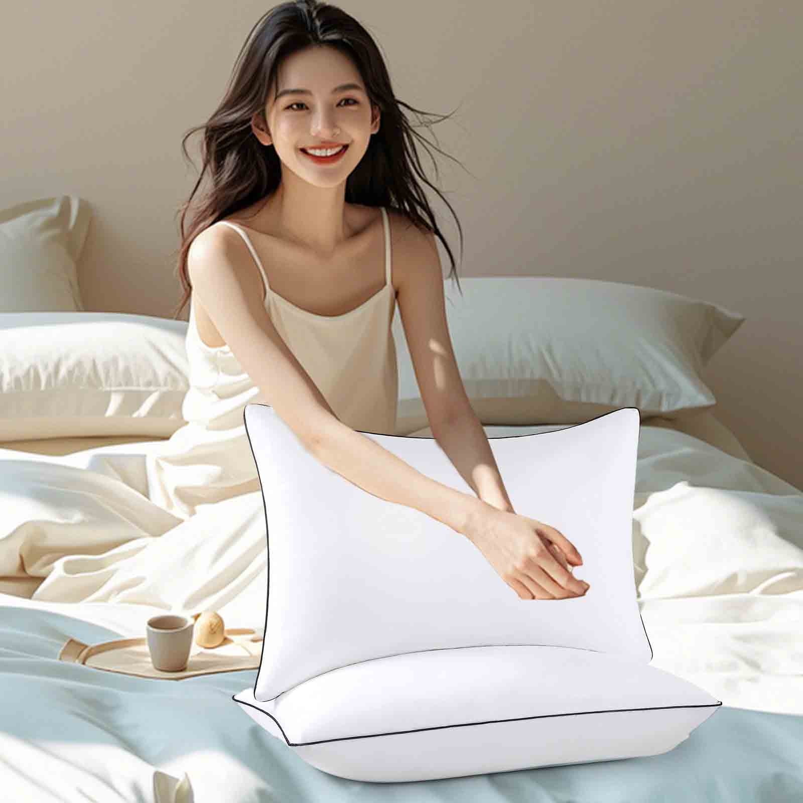 Cooling Bed Pillows Queen Size Set of 2 Hotel Quality Pillows for Side ...