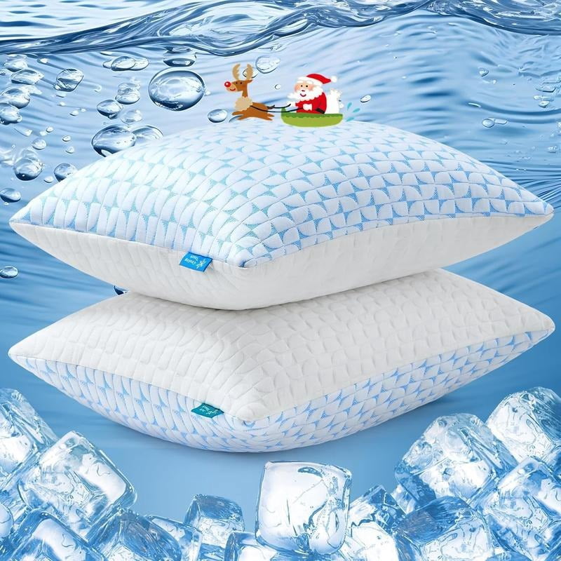 Cooling Bed Pillows for Side Back Stomach Sleepers, Adjustable Shredded ...