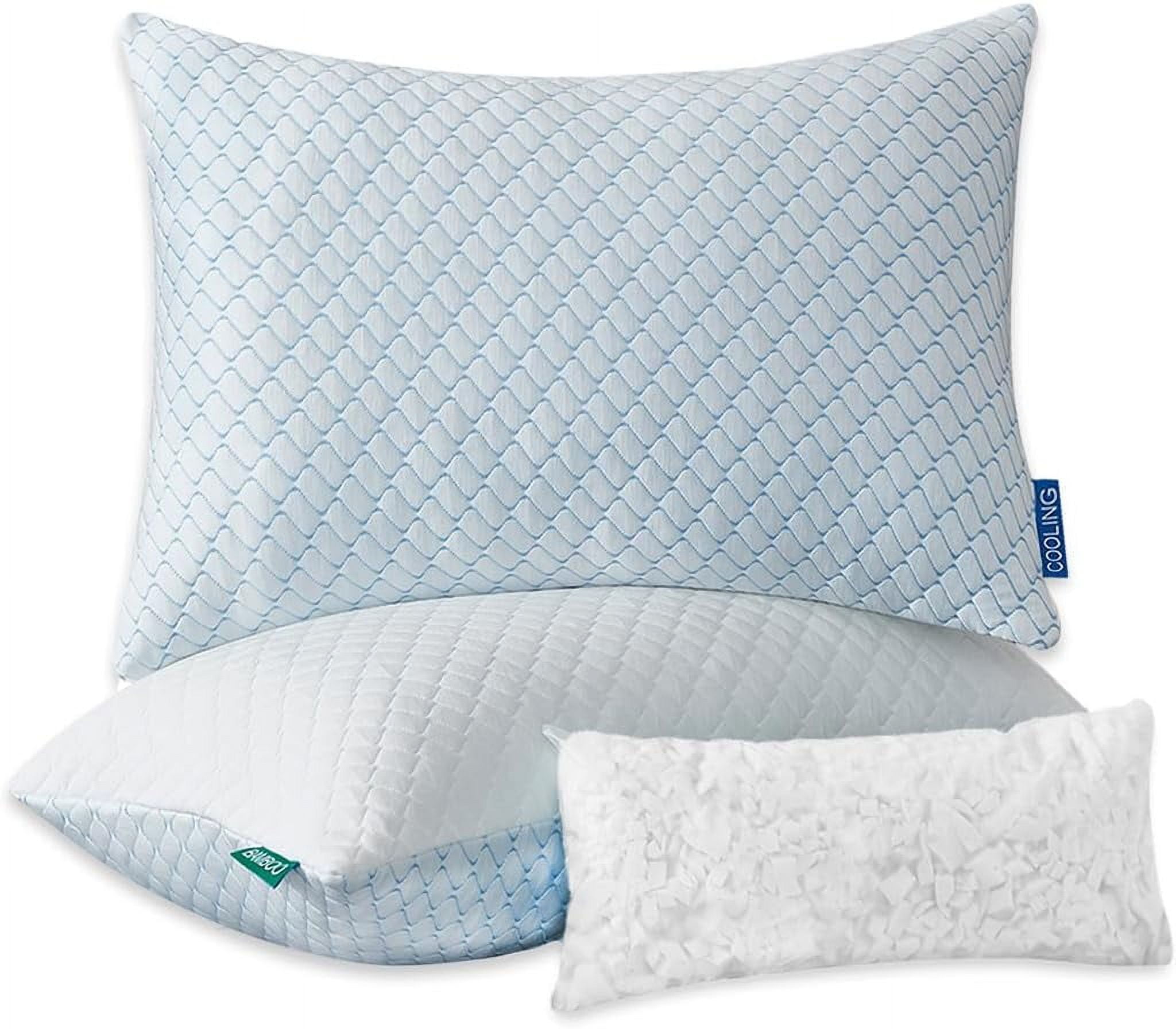Cooling Bed Pillows for Sleeping 2 Pack Shredded Memory Foam Adjustable Pillows Standard Size ...