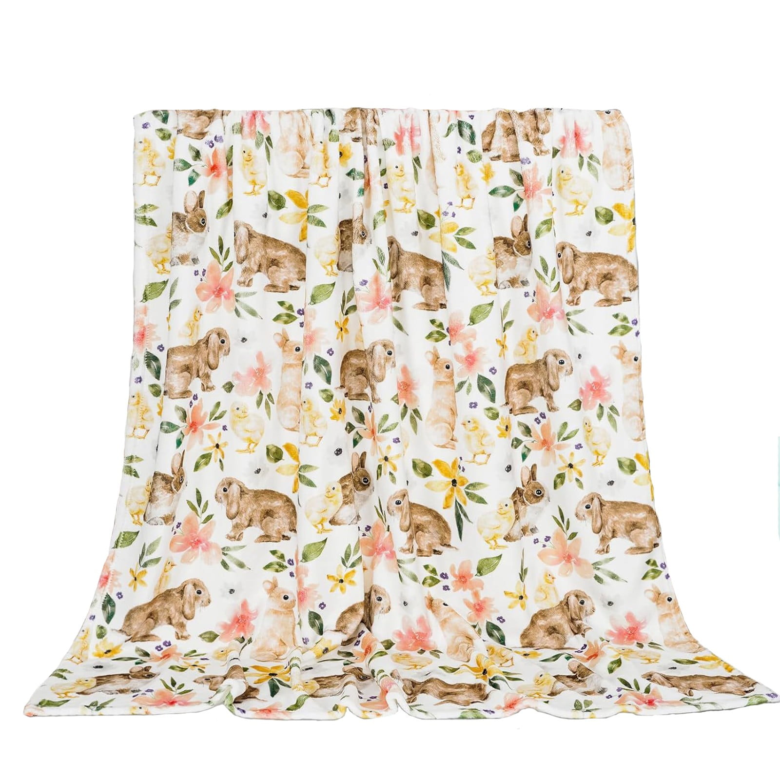 Cooling Blanket Plush Easter Blanket Cute Bunny Easter Egg Flower ...