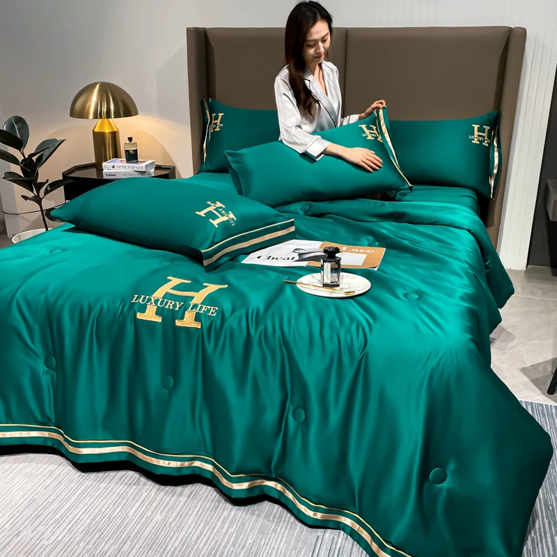 Cooling Blanket for Bed Silky Air Condition Comforter Lightweight ...