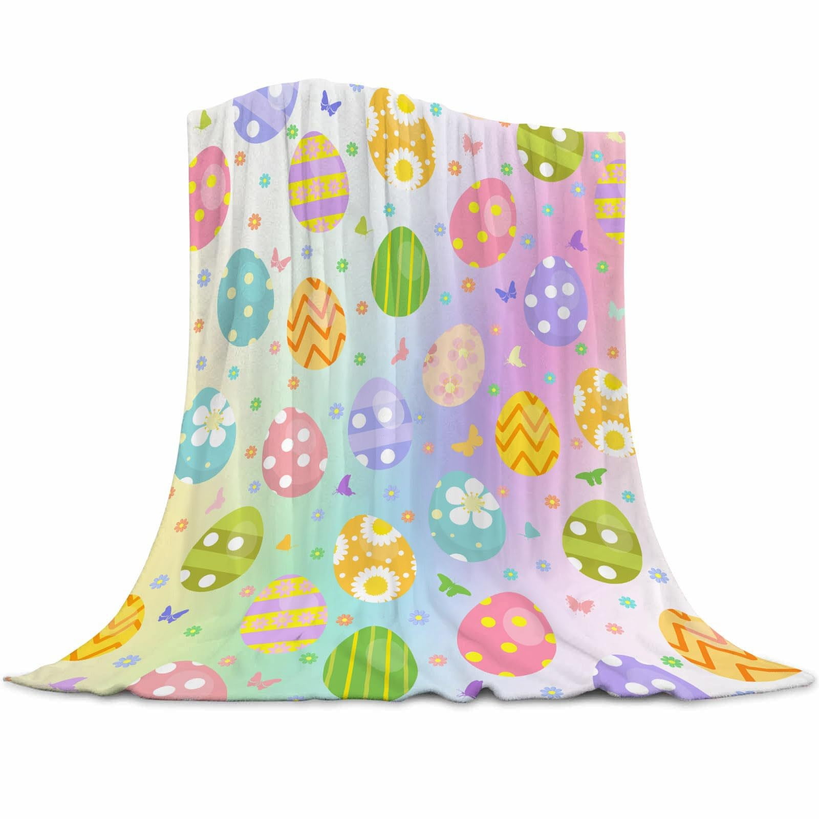 Cooling Blankets Plush Easter Blanket Cute Bunny Easter Egg Flower ...