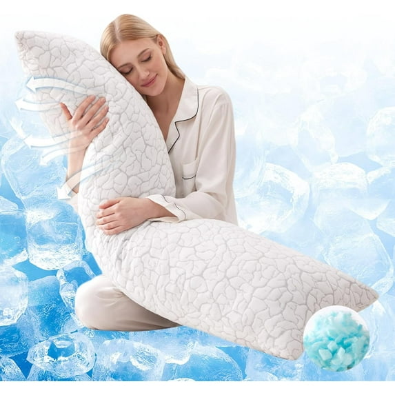 Cooling Body Pillow, Shredded Memory Foam Full Body Pillow with ...