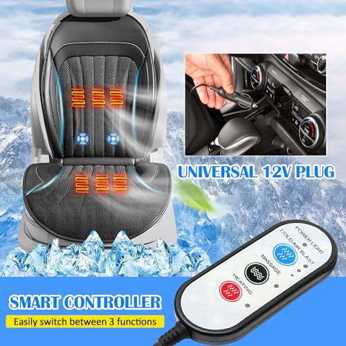 Cooling Car Seat Cover for Summer, 12V Cooling Seat with Massage Warm ...