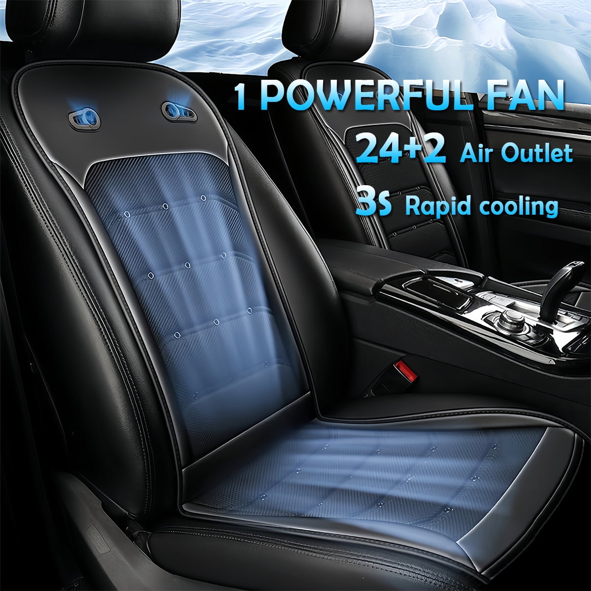 Cooling Car Seat Covers Front Seats, Black 12V Cooling Car Seat ...
