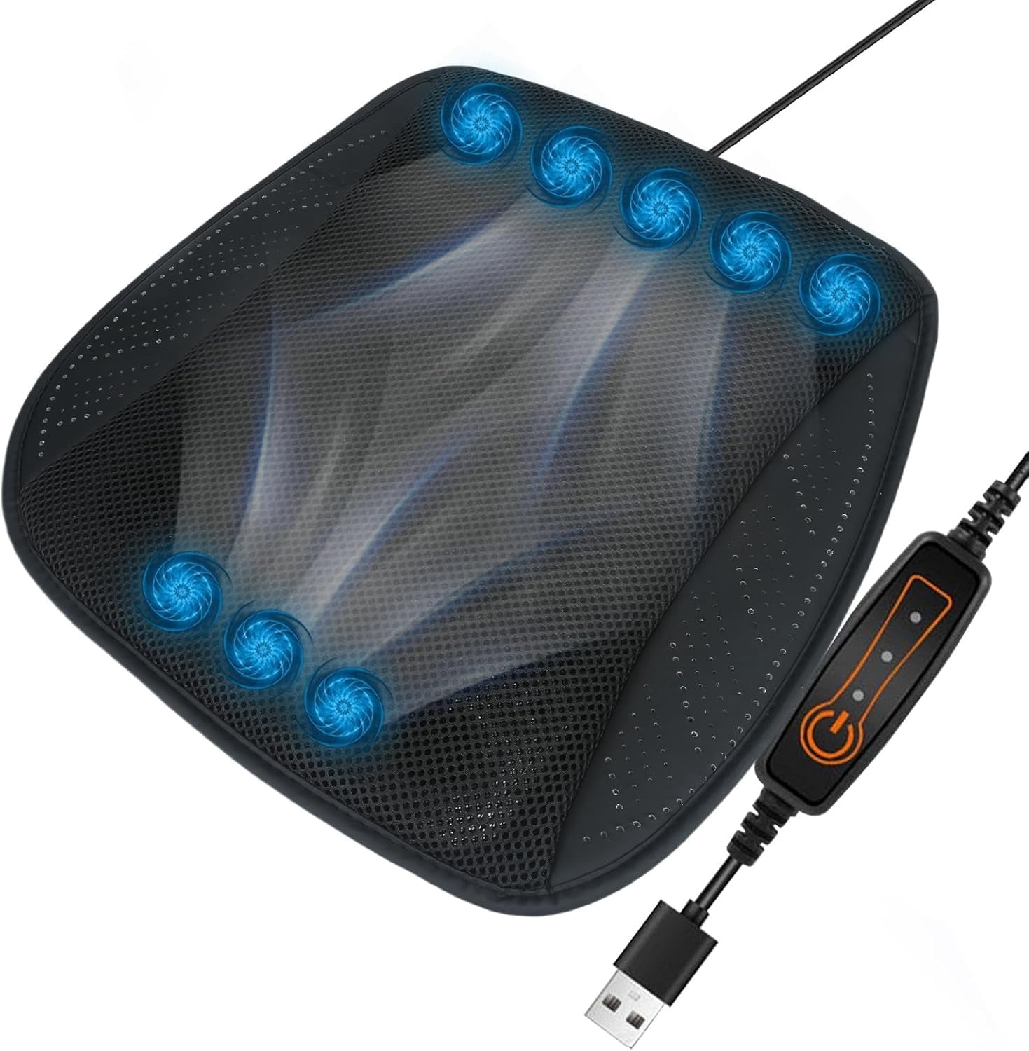 Cooling Car Seat Cushion, Ventilated Seat Pad with 8 Fans, 3 Speed ...