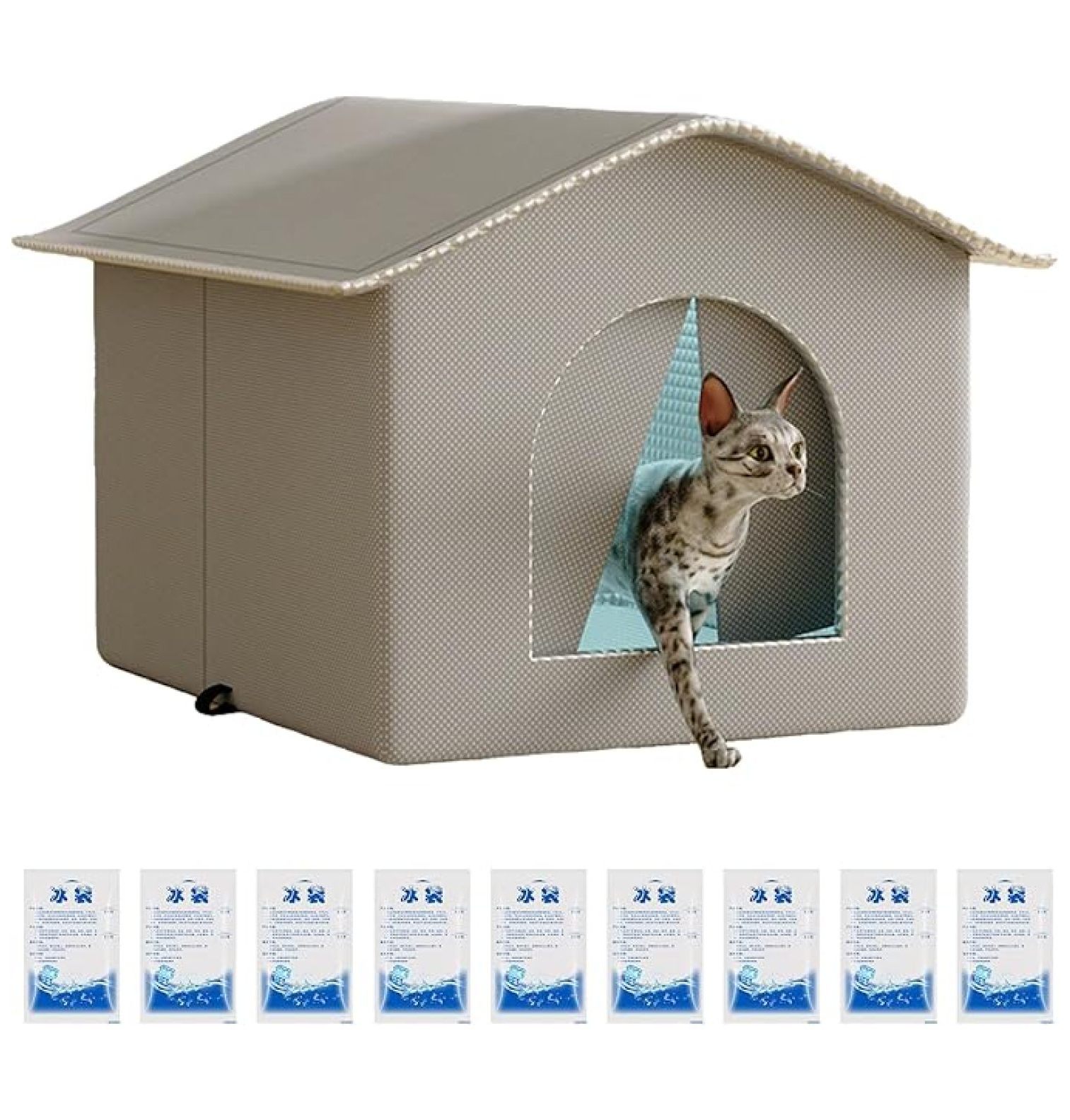 Cooling Cat House with Air Conditioning 9 Ice Packs, Outdoor Indoor ...
