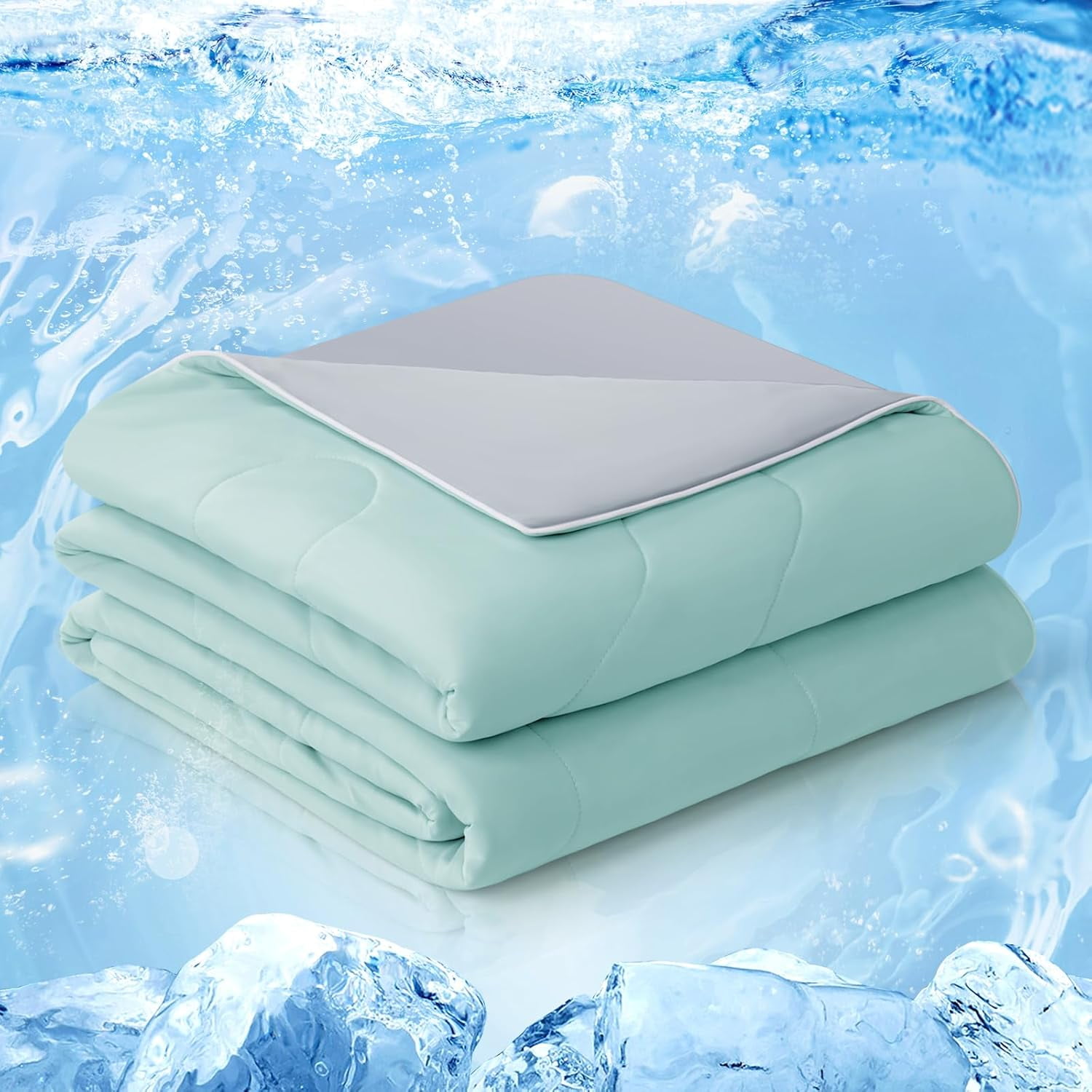 Cooling Comforter Queen, Cold Touch Fabric Absorbs Body Heat, Double ...