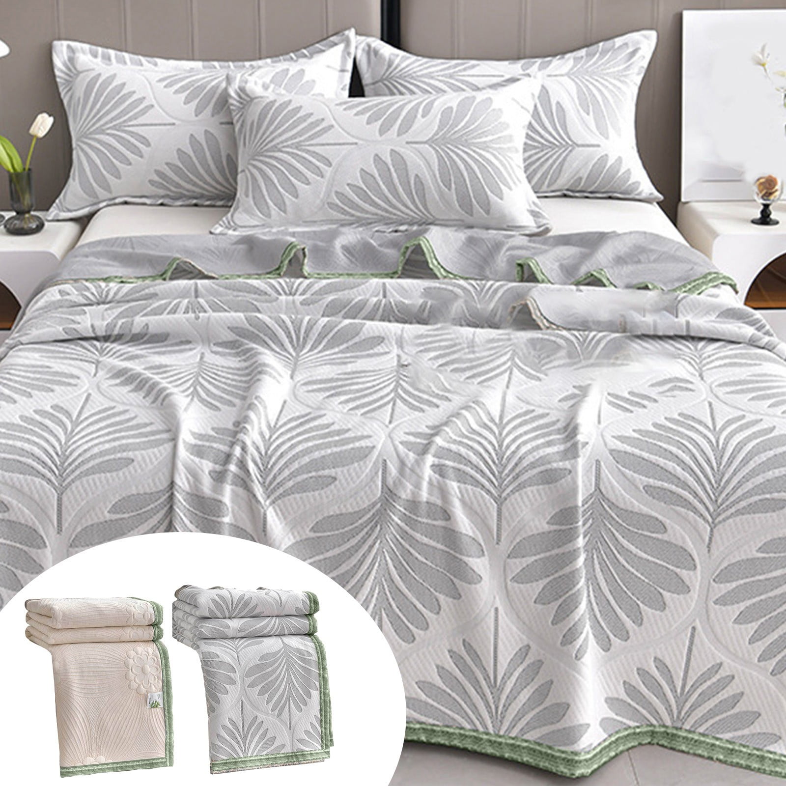 Cooling Comforter Queen Summer Quilt For King Bed- Lightweight Soft Knitted Summer Cool Quilt ...