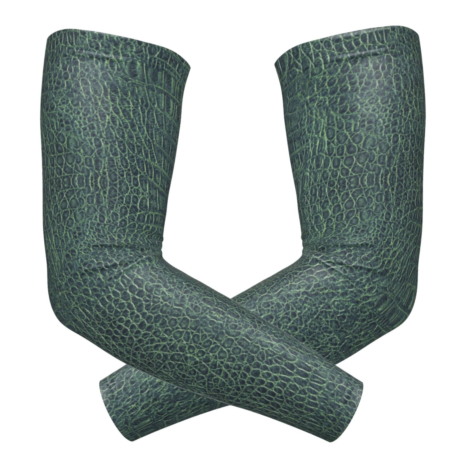 Cooling Compression Arm Sleeves Alligator Skin Seamless Green Texture ...