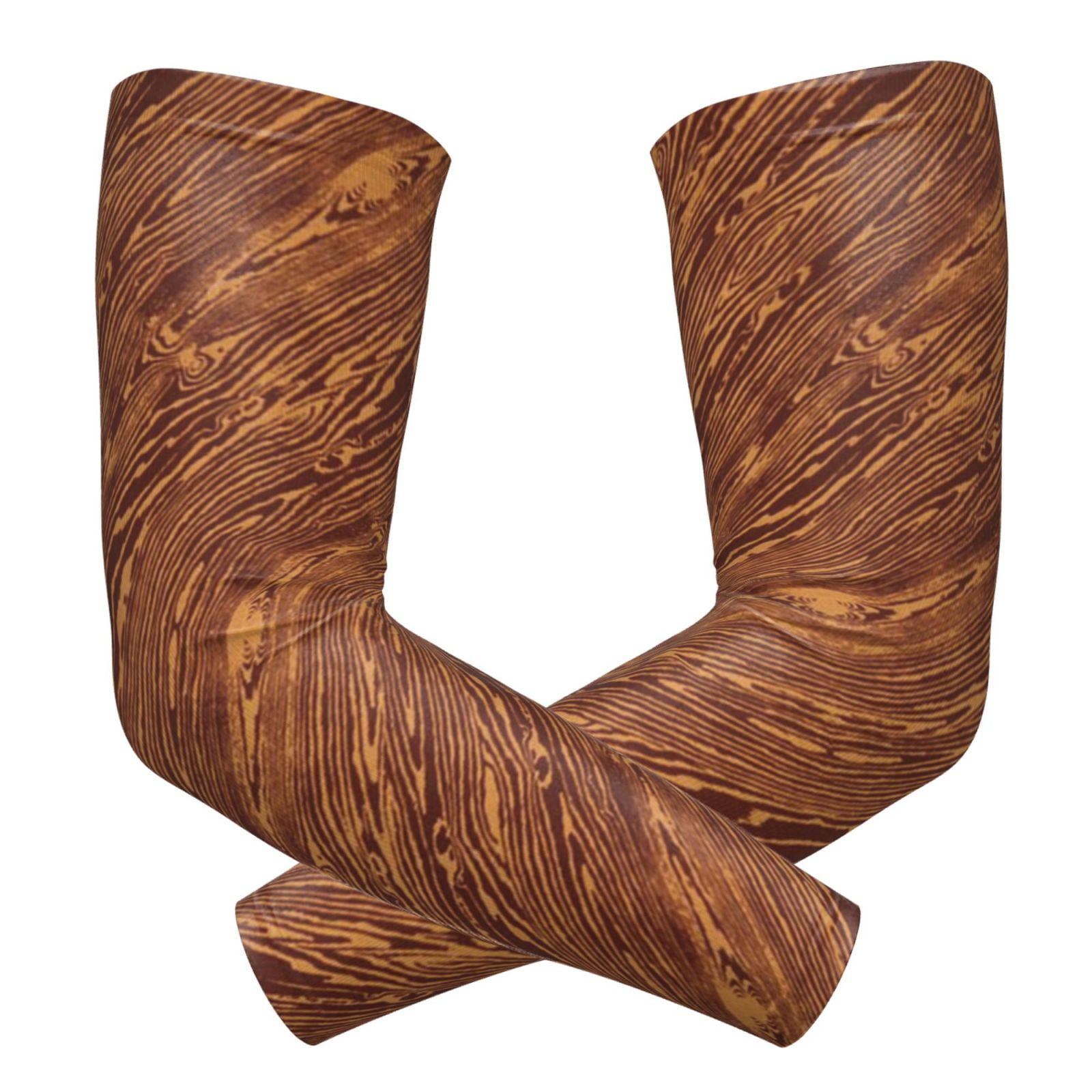 Cooling Compression Arm Sleeves Woodgrain Bark Sun Protection Sport Arm ...