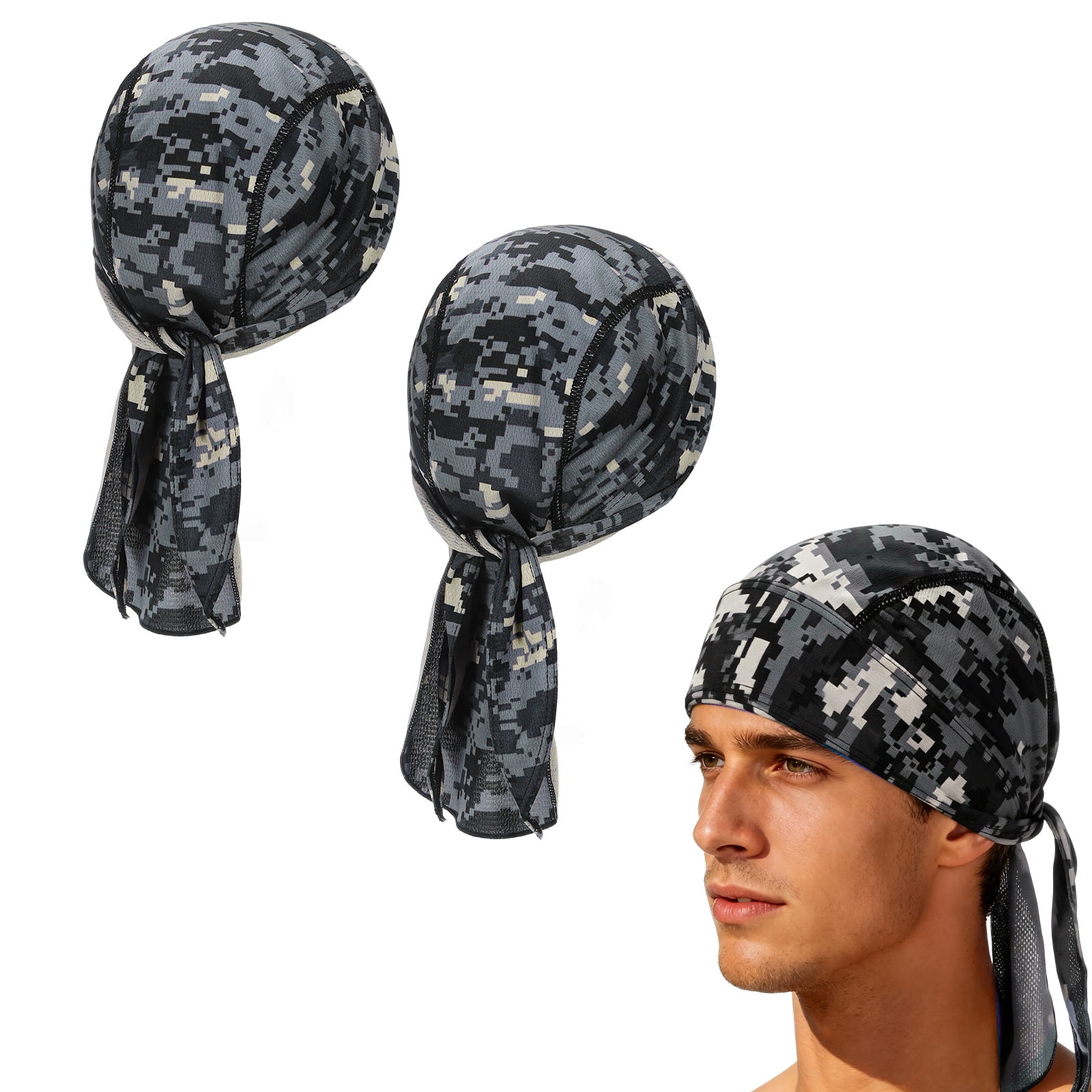 Cooling Do Rags Sweat Wicking, Solid Skull Caps Rag Breathable ...