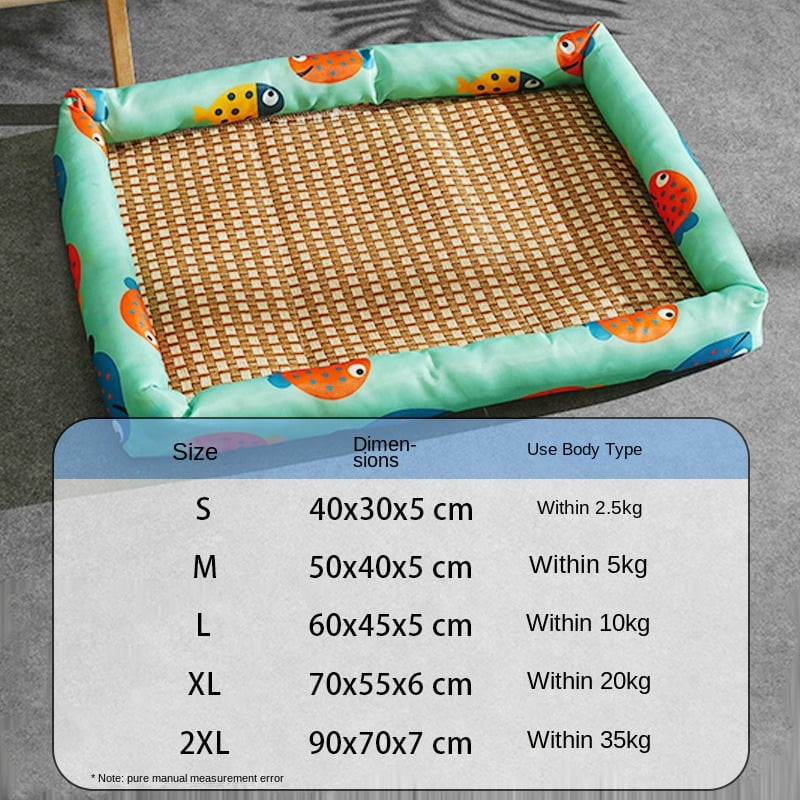 Cooling Dog Bed, Pet Cooling Mat with Pillow, Ice Silk Cooling Dog ...