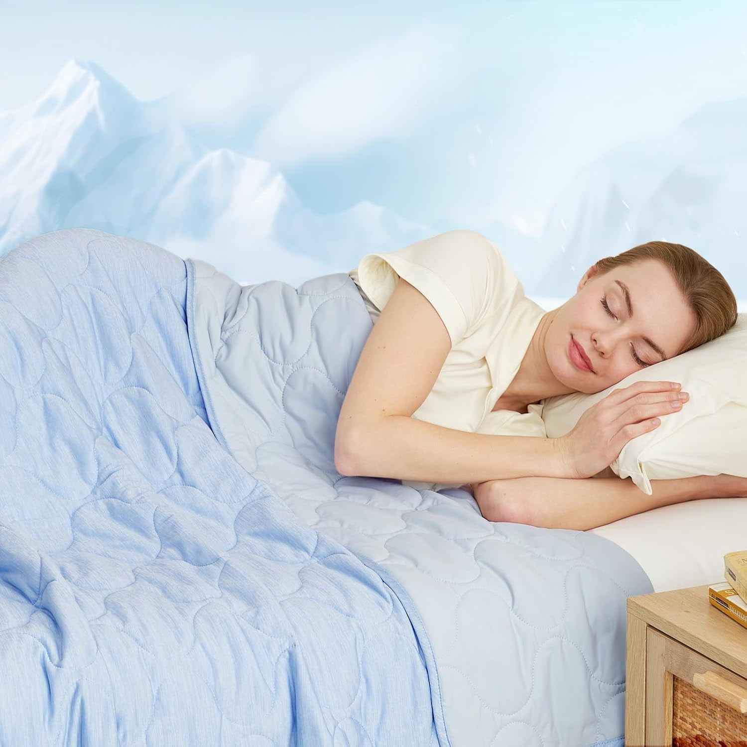 Cooling Dual-Sided Blanket for Hot Sleepers, Q-Max>0.46 Lightweight ...