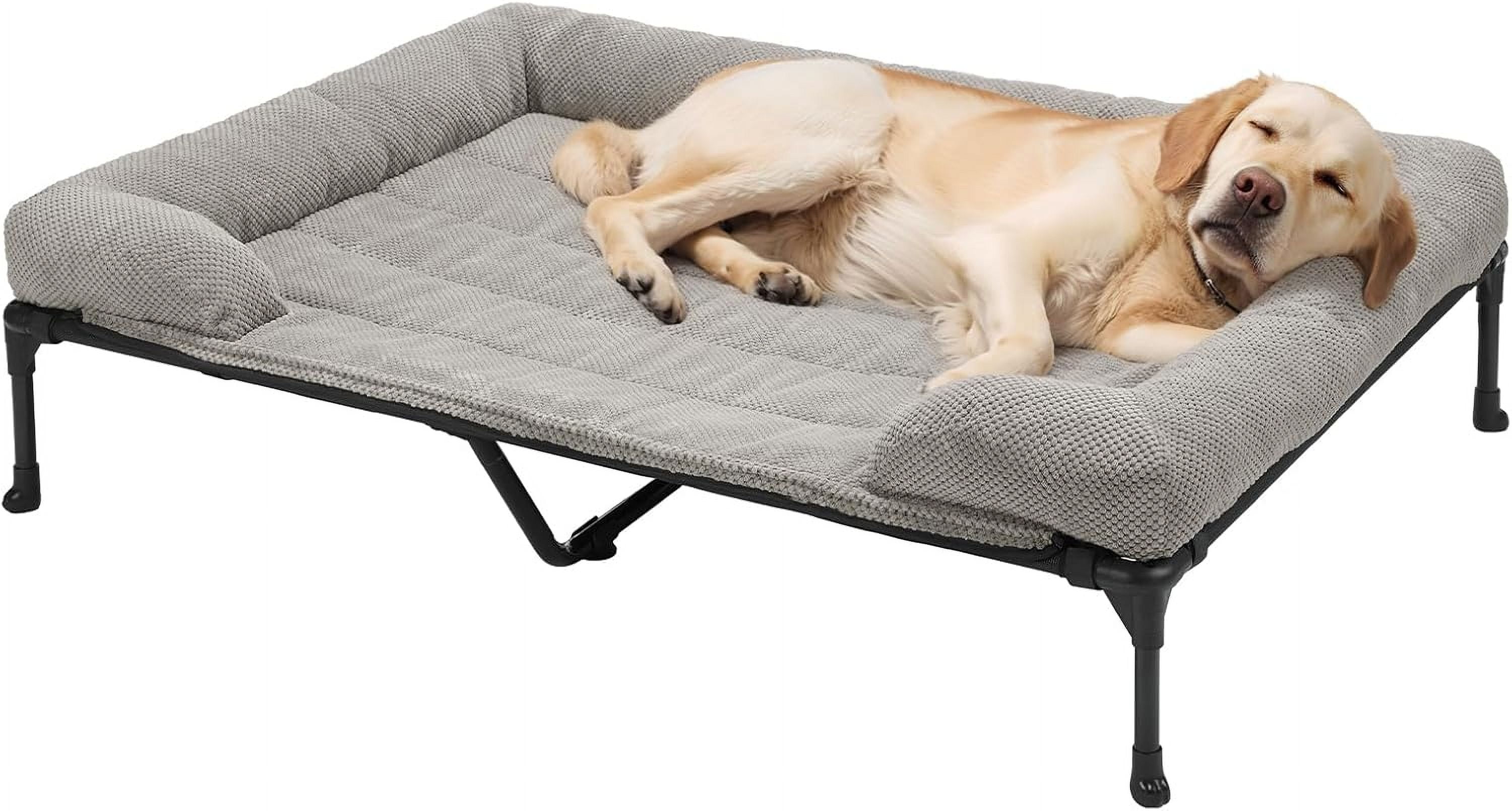 Cooling Elevated Dog Bed Add Removable Corduroy Bolster Cushion Mat, 53 ...