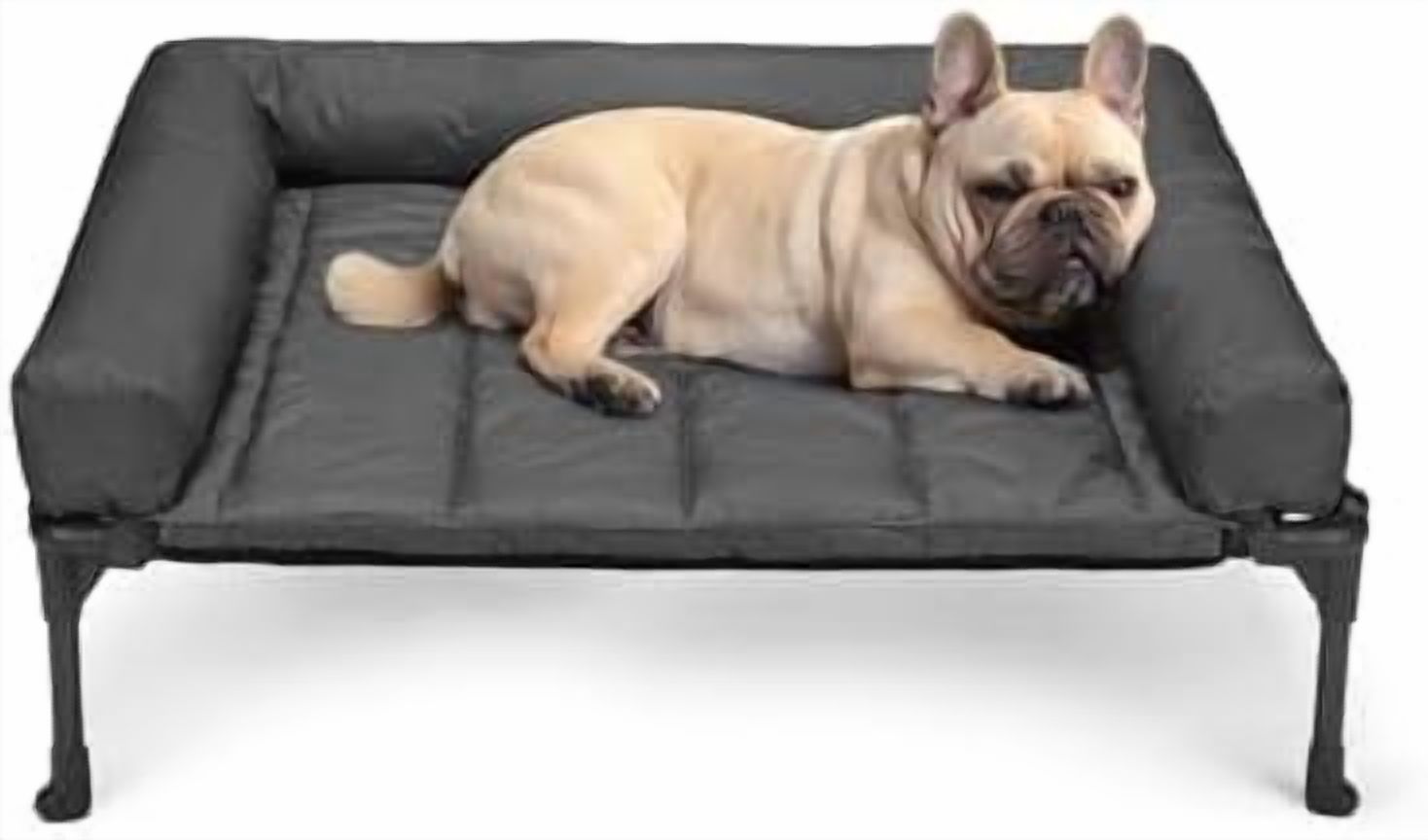 Cooling Elevated Dog Bed Add Removable Waterproof Bolster Cushion Mat ...