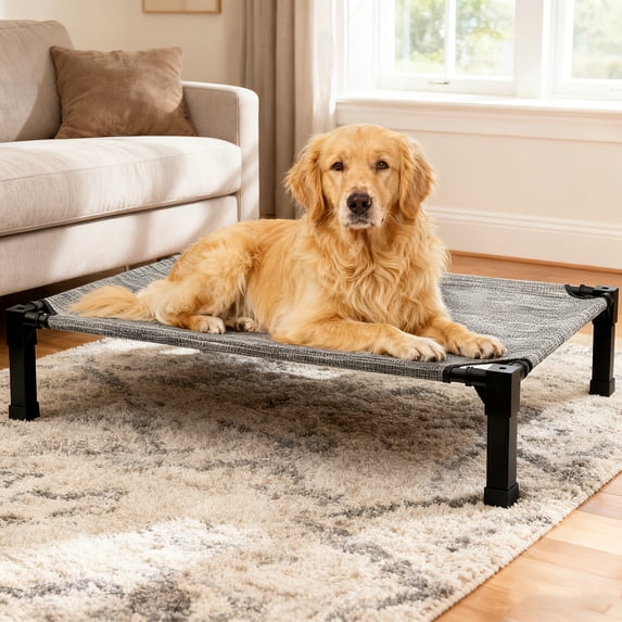 Cooling Elevated Dog Bed, Raised Dog Cot with Washable Breathable Mesh ...