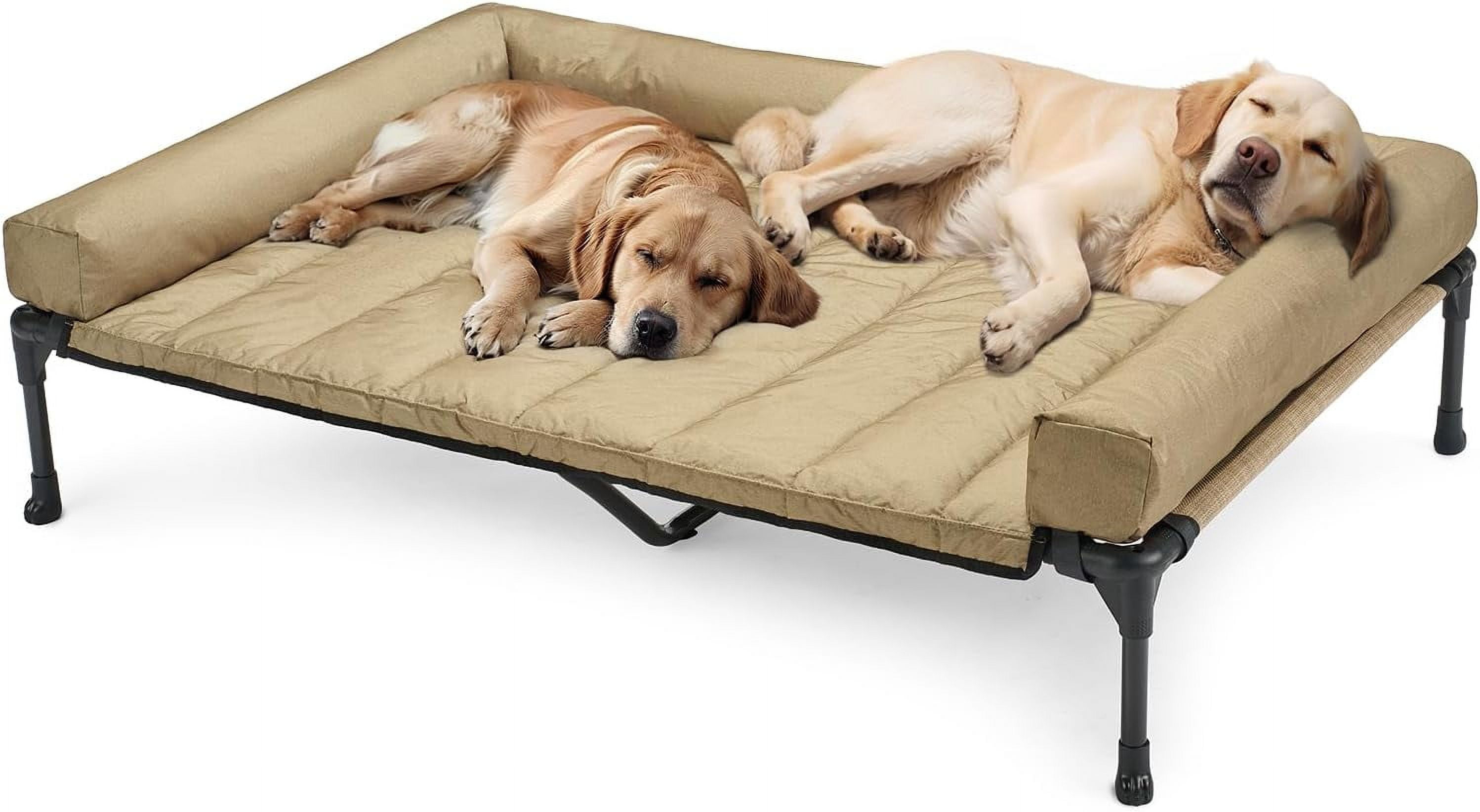Cooling Elevated Dog Bed Add Removable Waterproof Bolster Cushion Mat ...