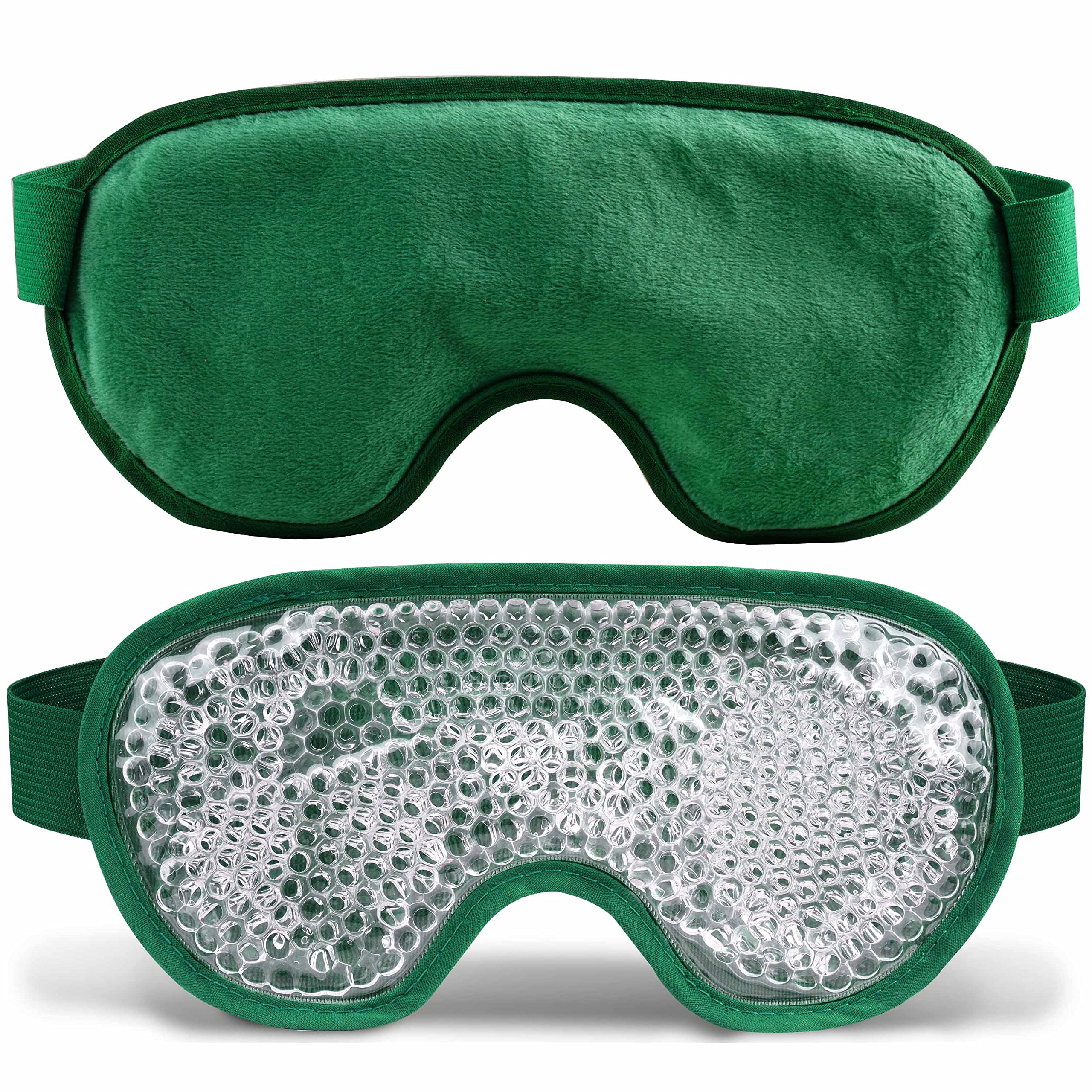 Cooling Eye Mask with AKF18 Gel Bead, Reusable Cold Compress Ice Pack ...