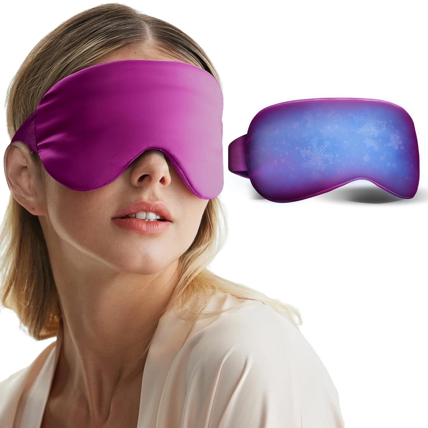 FACEMOON Cooling Eye Mask for Puffy Eyes, Cold Compress Gel Ice Pack ...