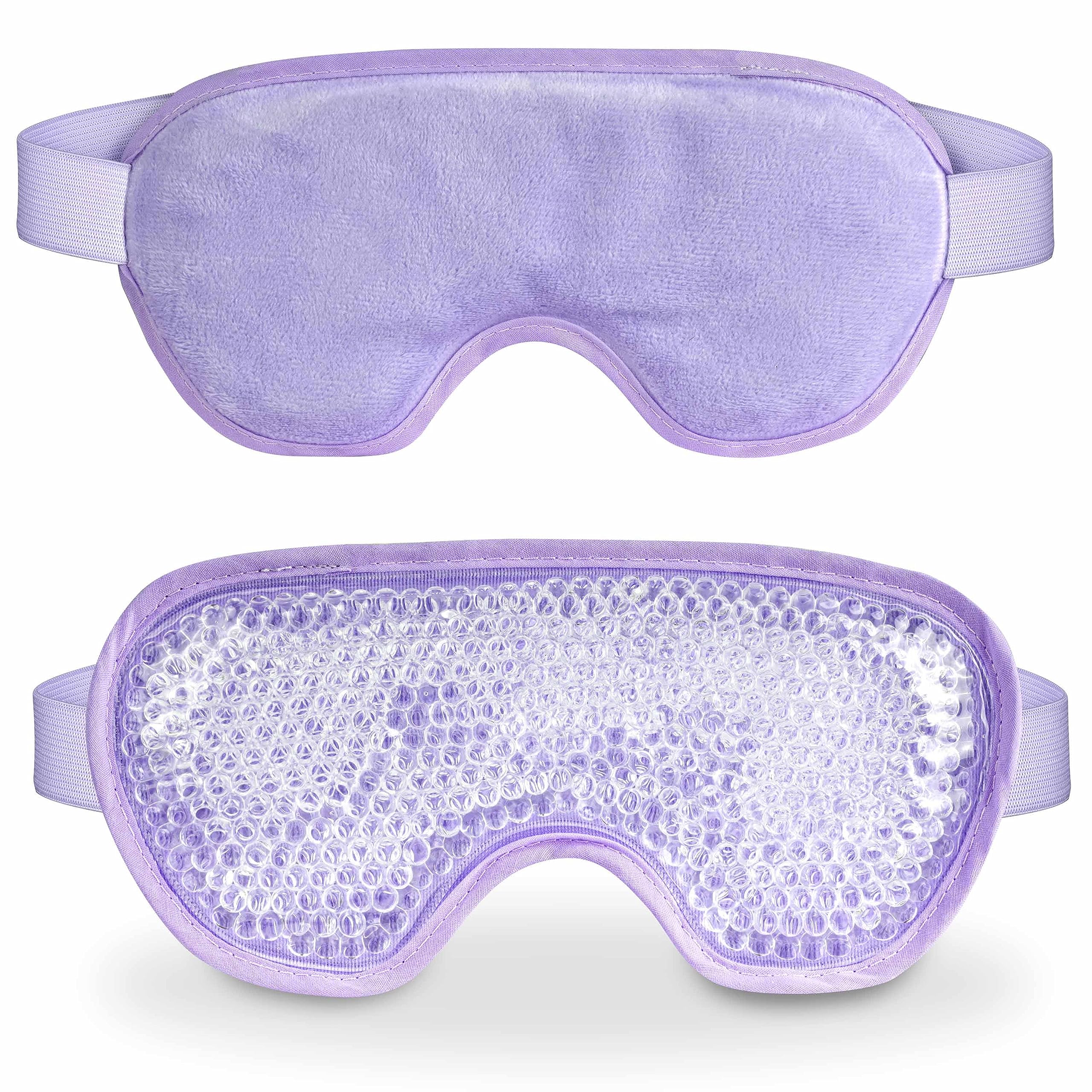 Cooling Eye Mask with Gel Bead, Reusable Cold Compress Ice Pack ...