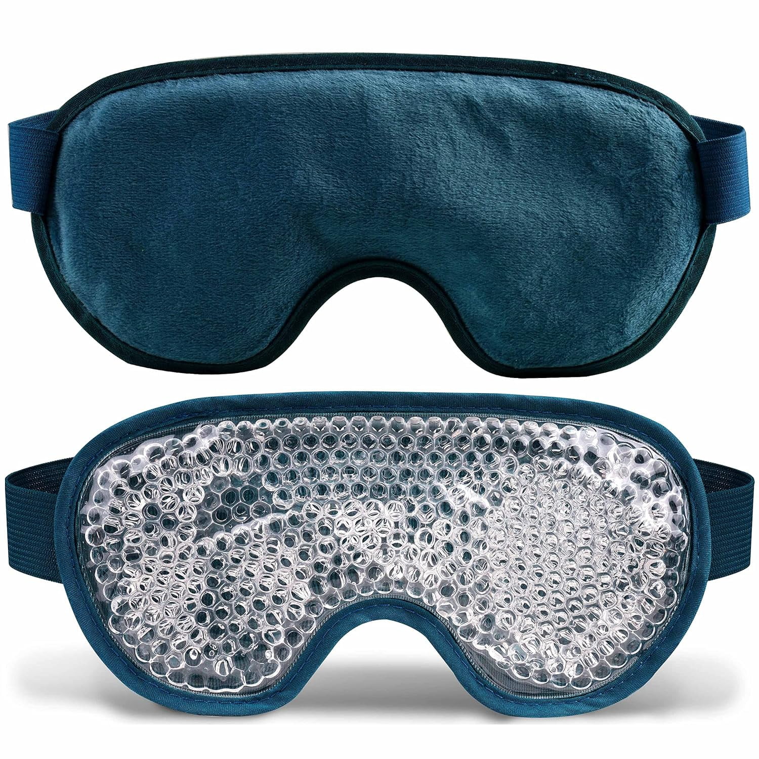 Cooling Eye Mask with Gel Bead, Reusable Cold Compress Ice Pack ...