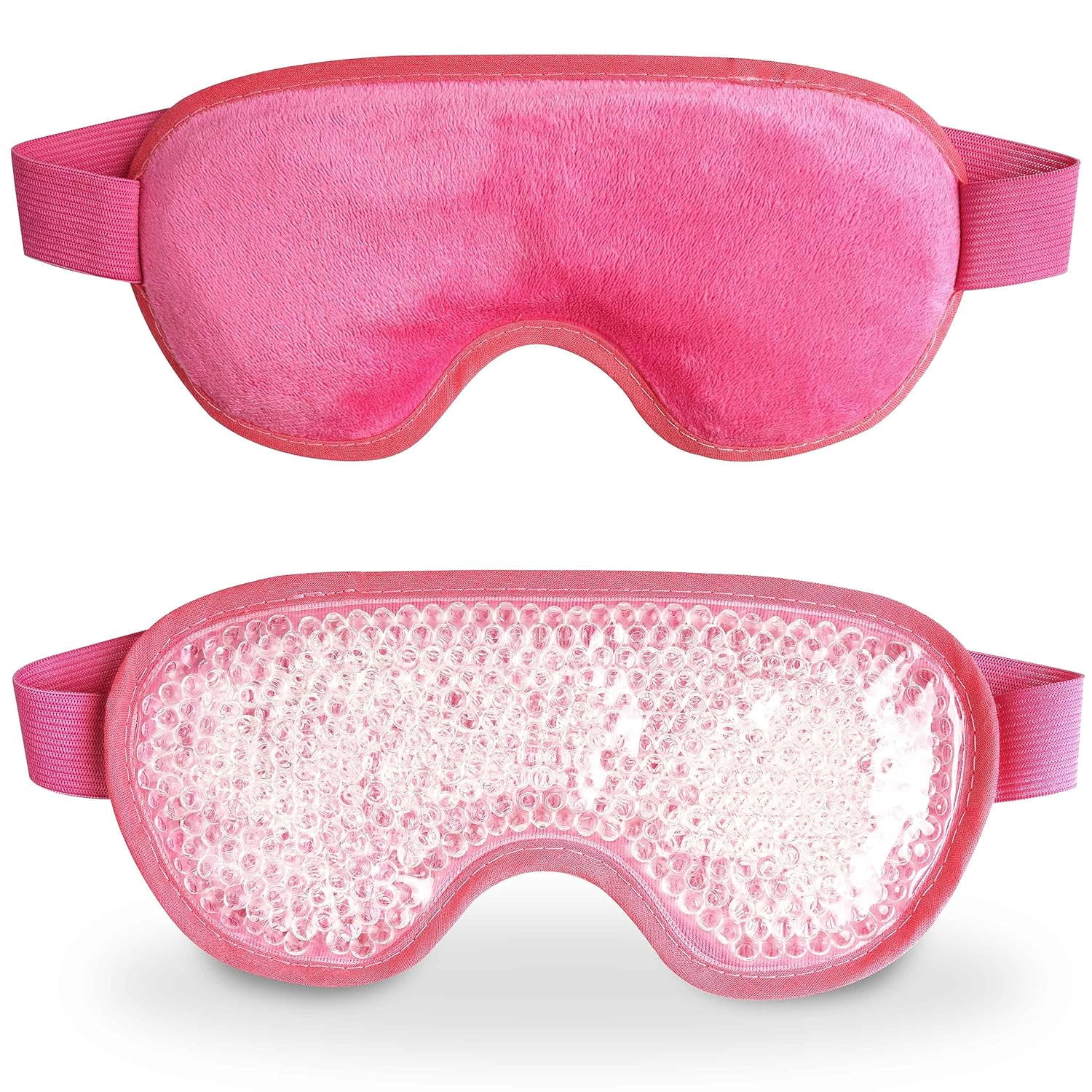 Cooling Eye Mask with Gel Bead, Reusable Cold Compress Ice Pack ...