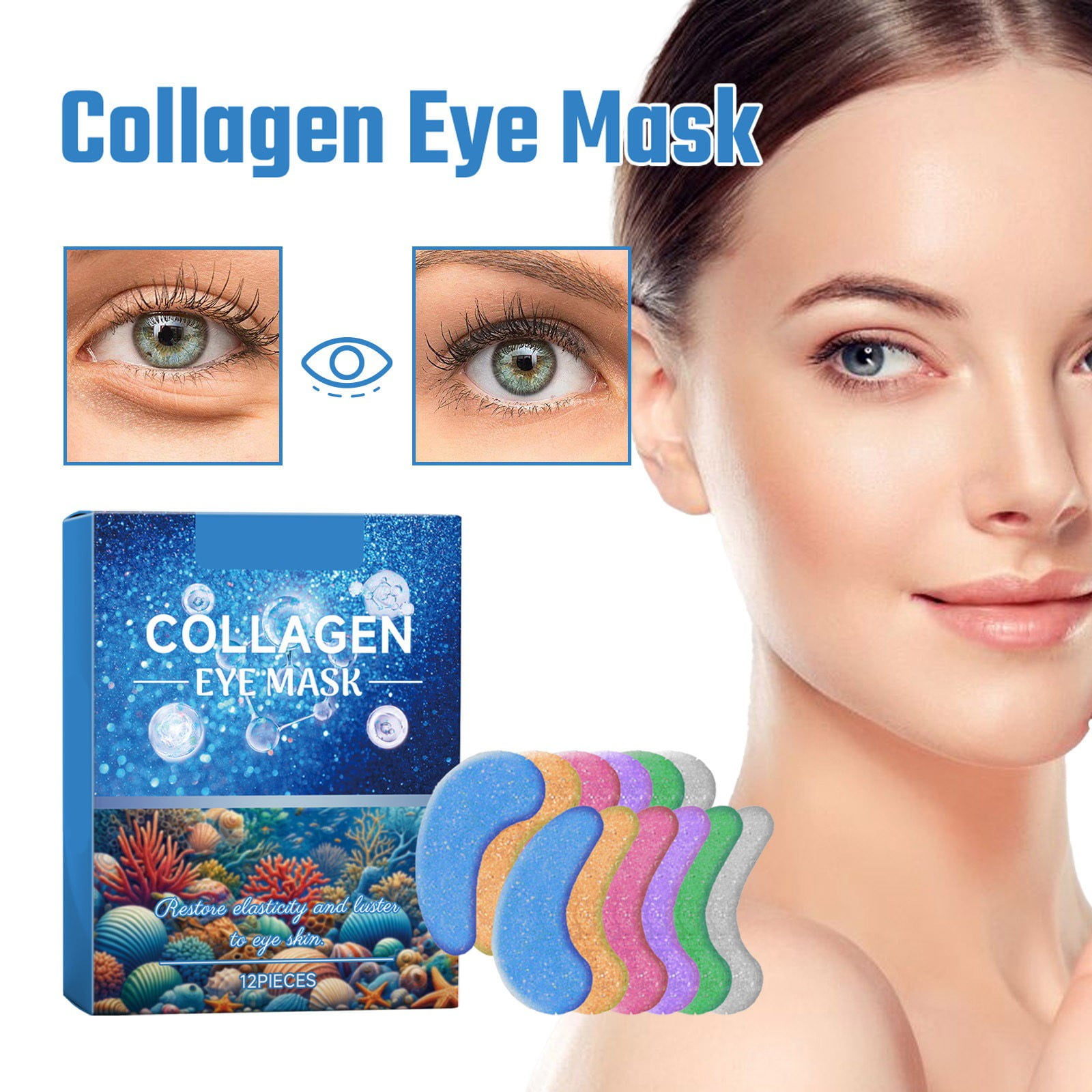 Cooling Eye Masks with Collagen and Hyaluronic Acid - Under Eye Patches ...