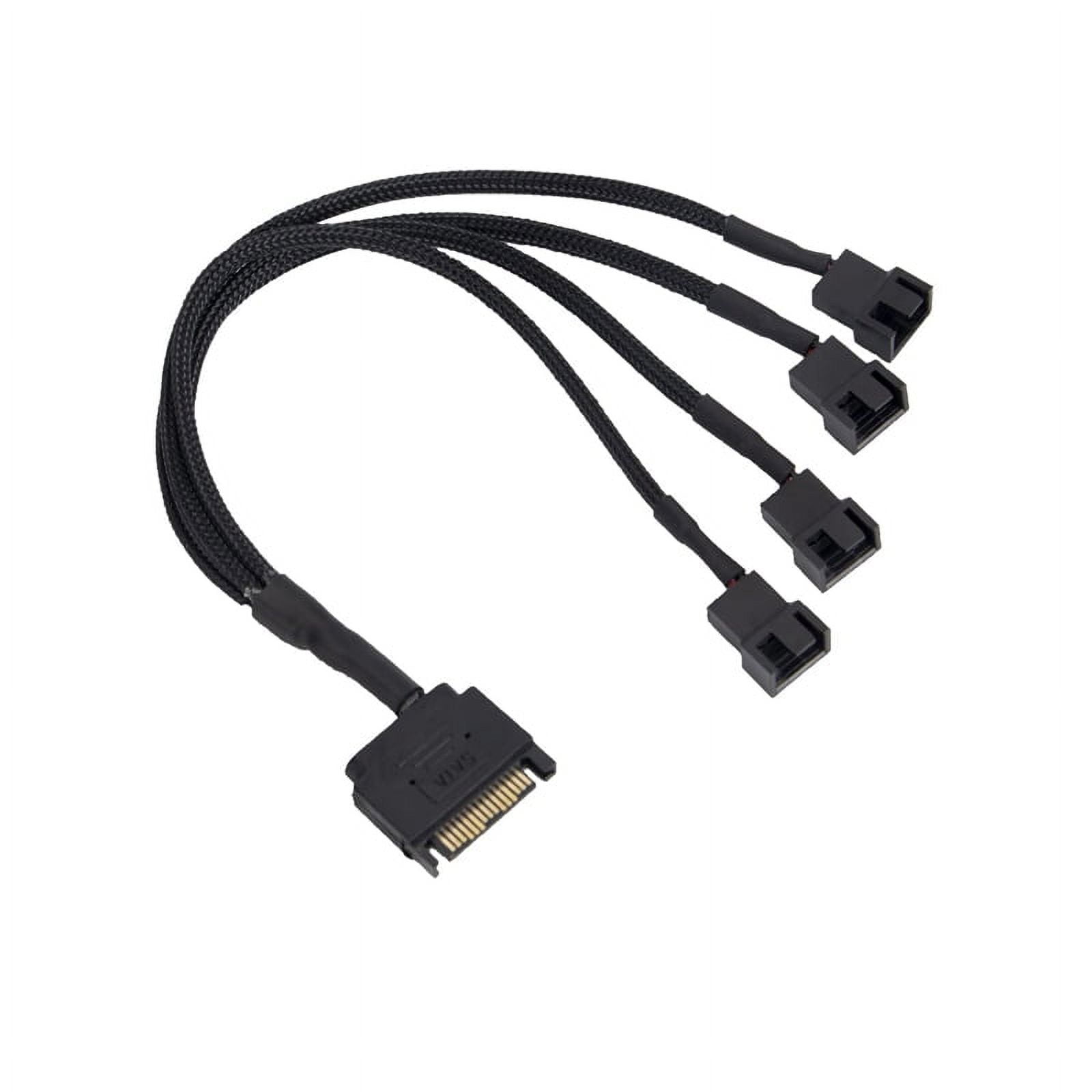 Cooling Fan Adapter Cable, 15 Pin to 4 x 3 / PMW 12V PC Case Power ...