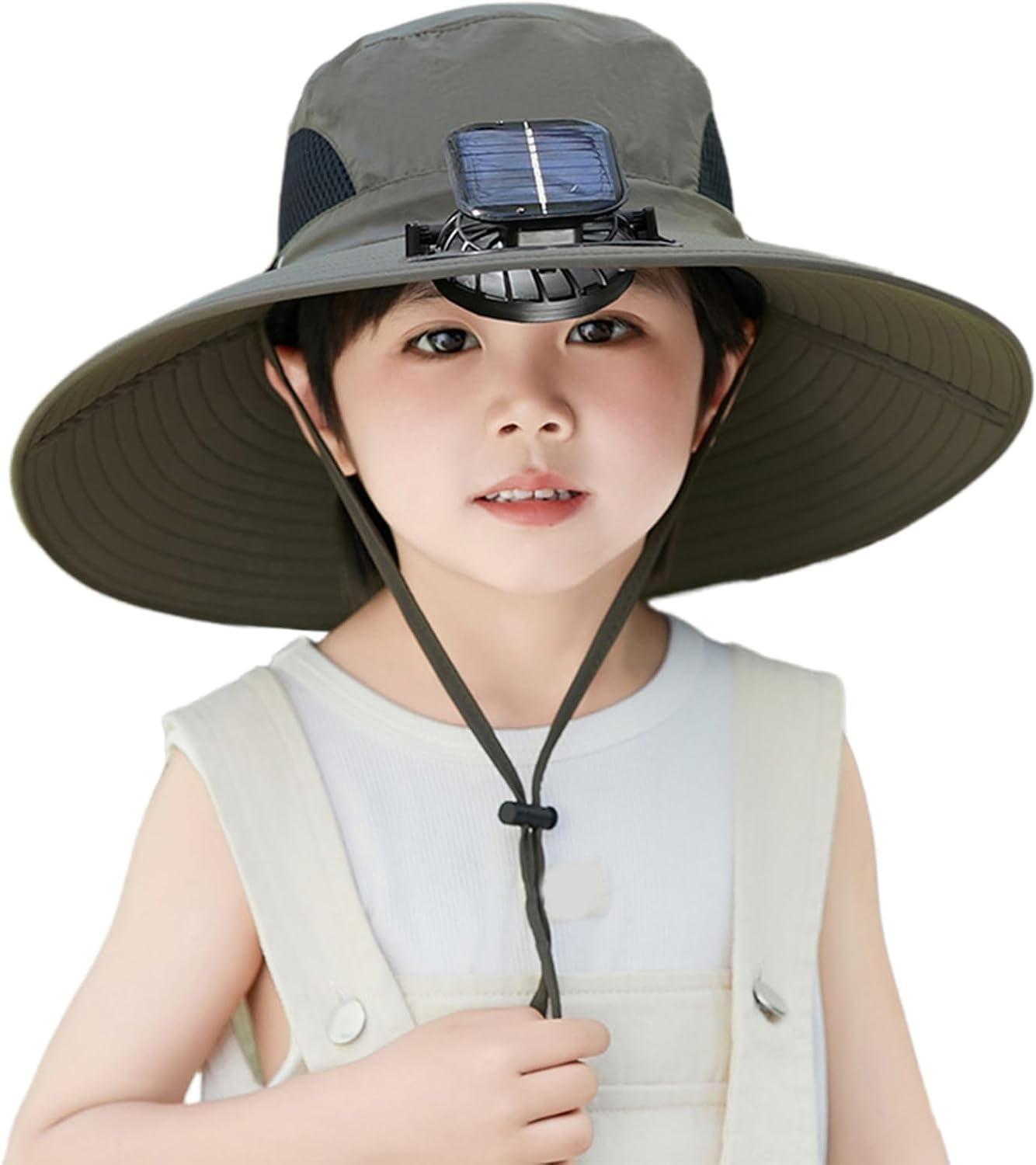 Cooling Fan Hat for Kids 3-12Years Quick Drying Solar Powered Fan Caps ...