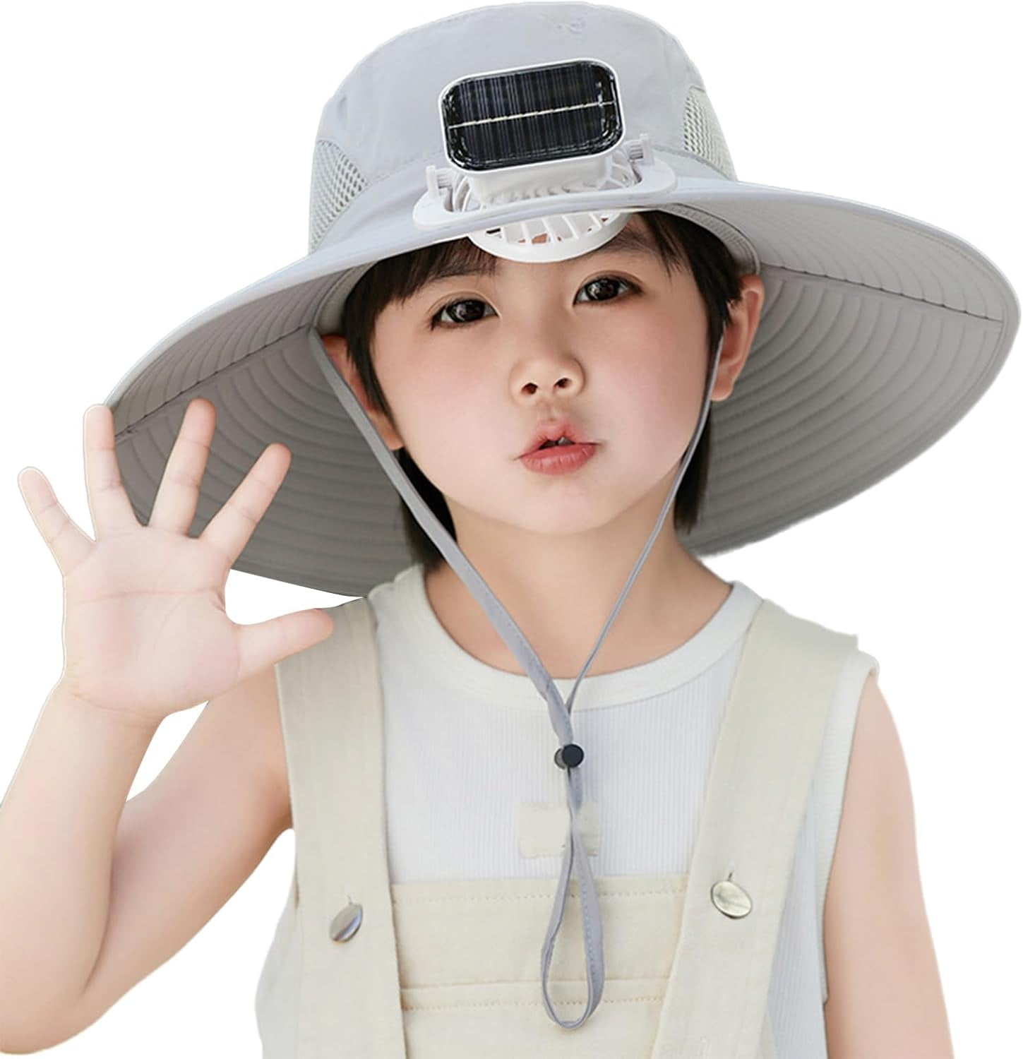Cooling Fan Hat for Kids 3-12Years Quick Drying Solar Powered Fan Caps ...