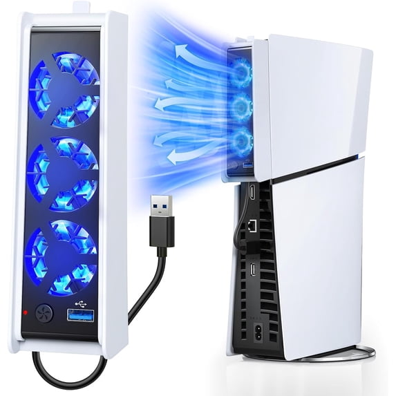 Cooling Fan for PS5 Slim Digital/Disc, Auto Speed Adjustable by ...