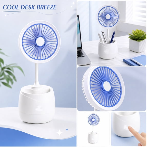 Cooling Fan Portable, Small Portable Fan, Desk Fan Rechargeable ...